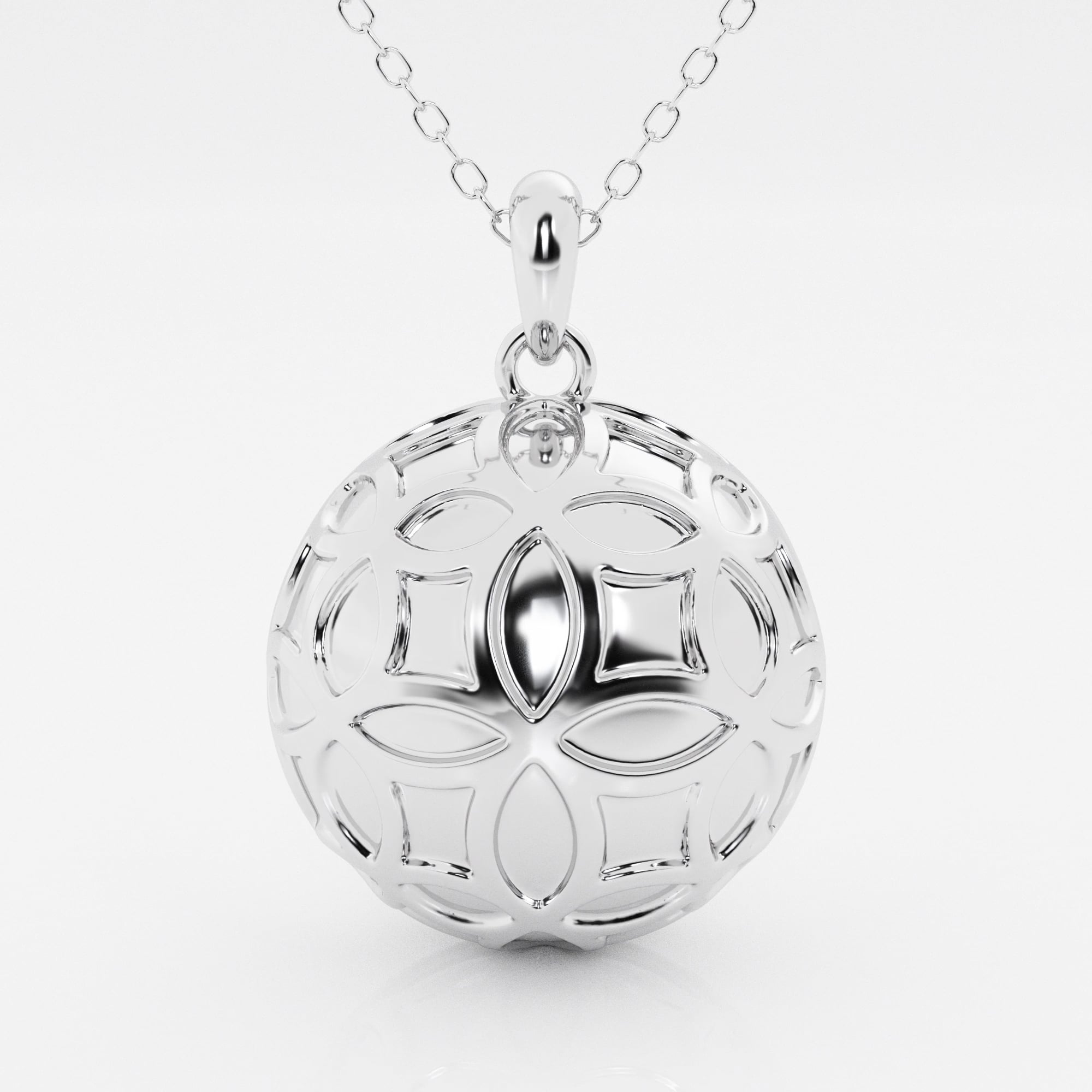 Harmony Bell Pendant with Flower Pattern - Grownbrilliance