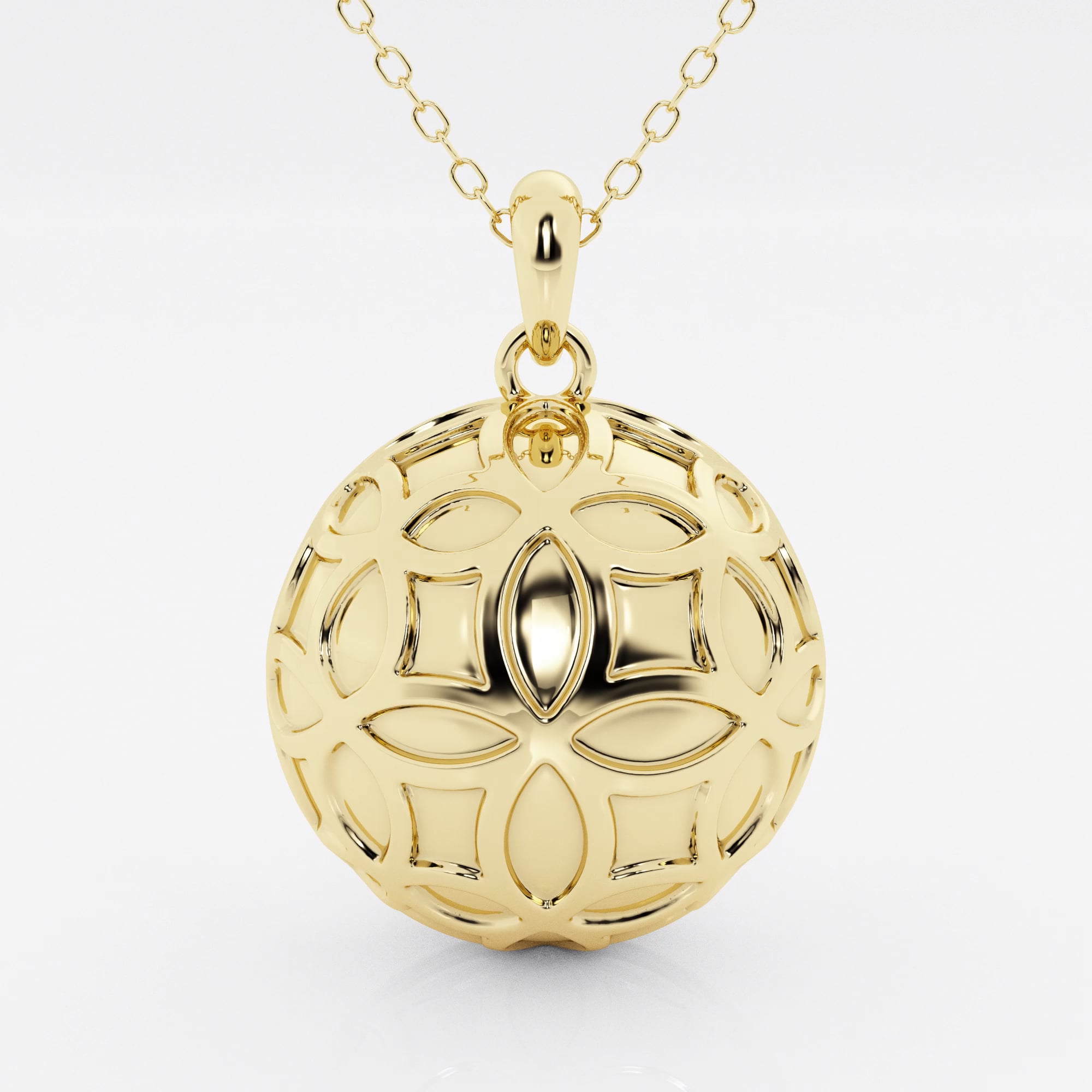Harmony Bell Pendant with Flower Pattern - Grownbrilliance
