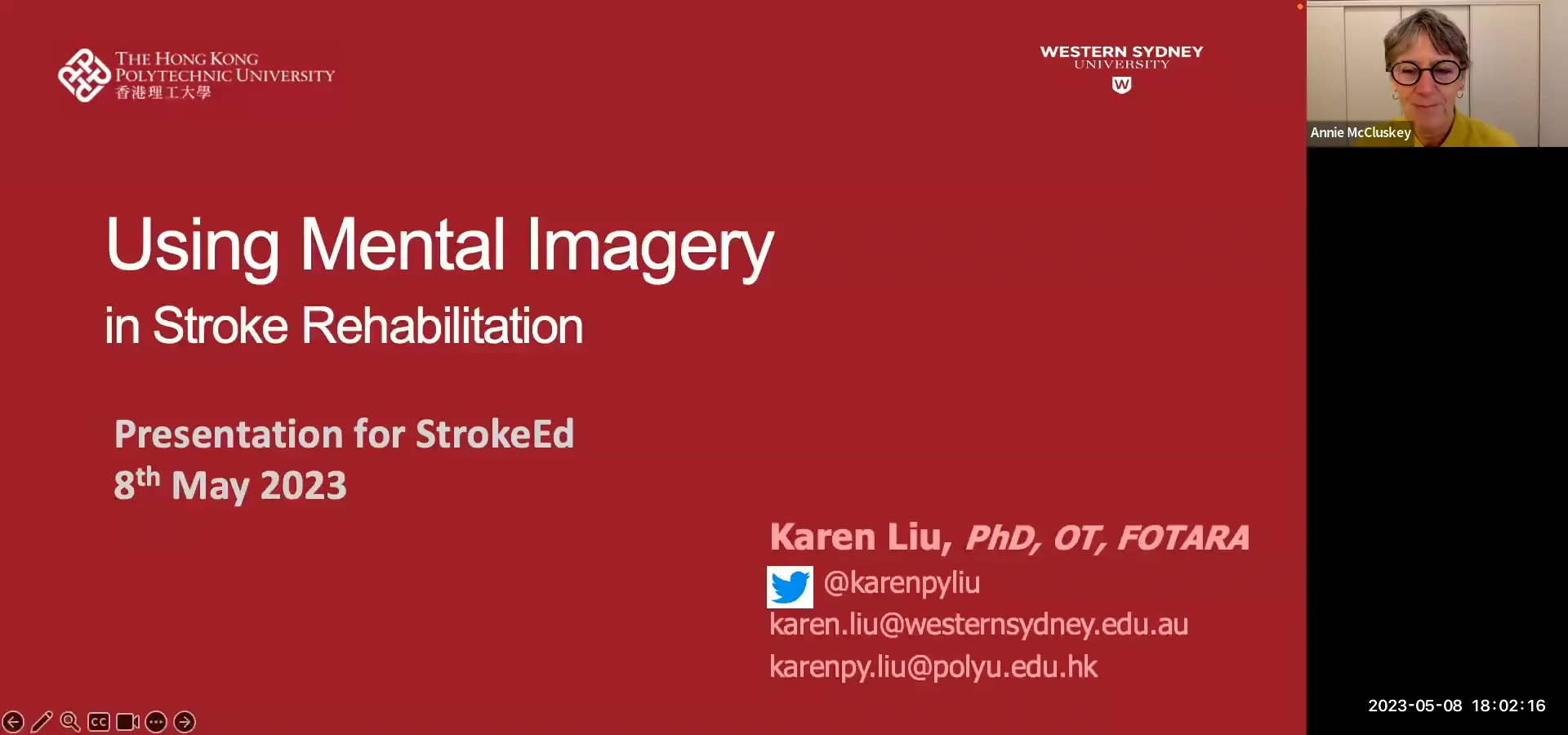 Using mental imagery in stroke rehabilitation (1 hr)