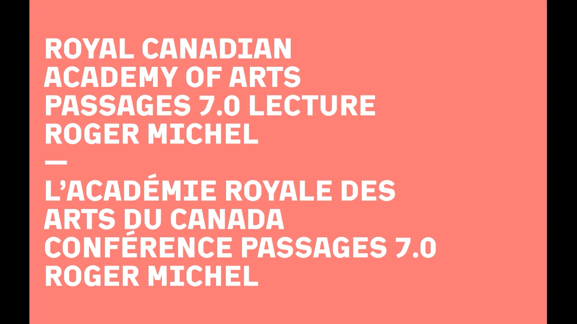 Keynote Lecture, Royal Canadian Academy of Arts Gala 2022 on Vimeo