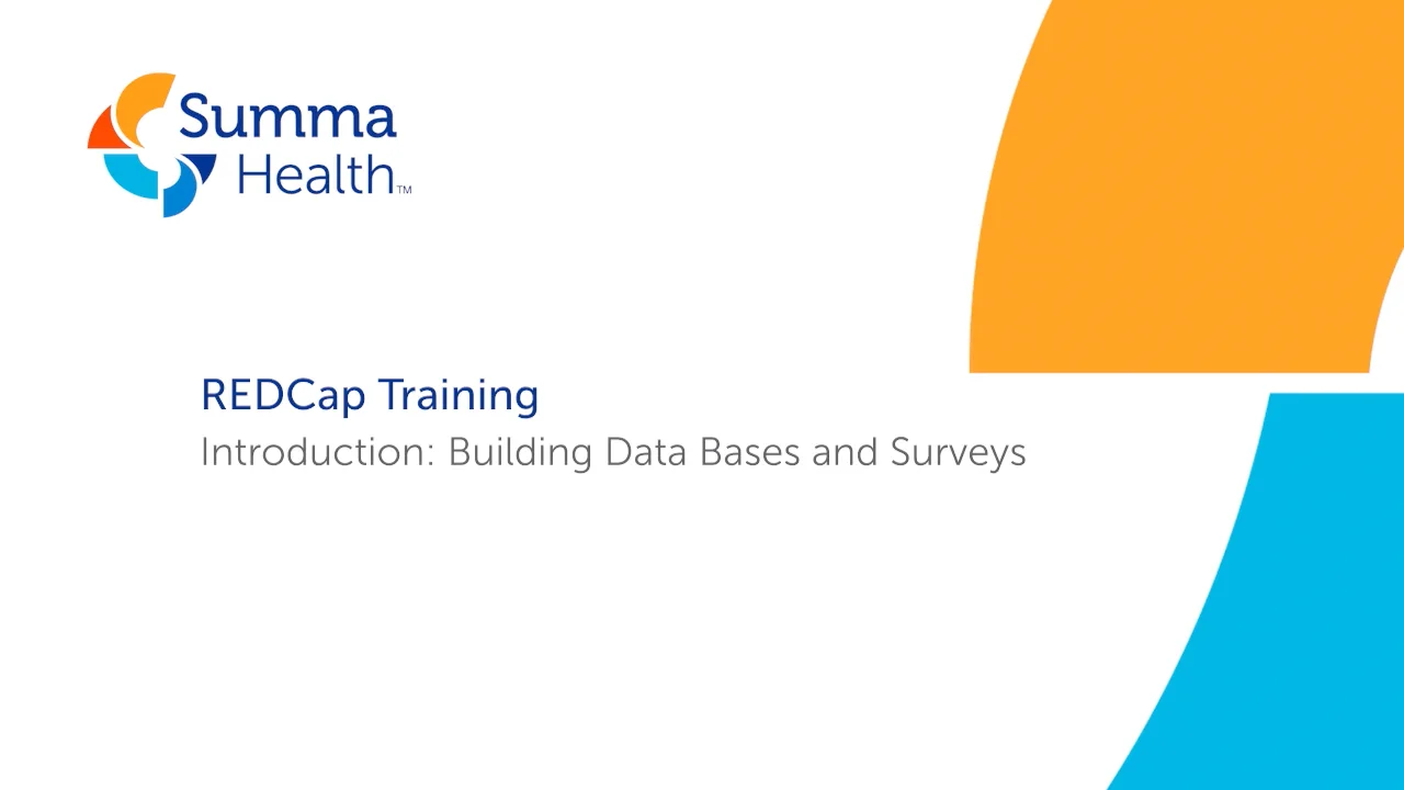 REDCap Training - Building Data Bases and Surveys on Vimeo