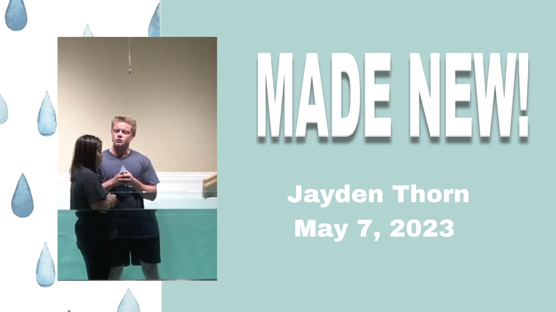 Jayden Thorn Baptism on Vimeo