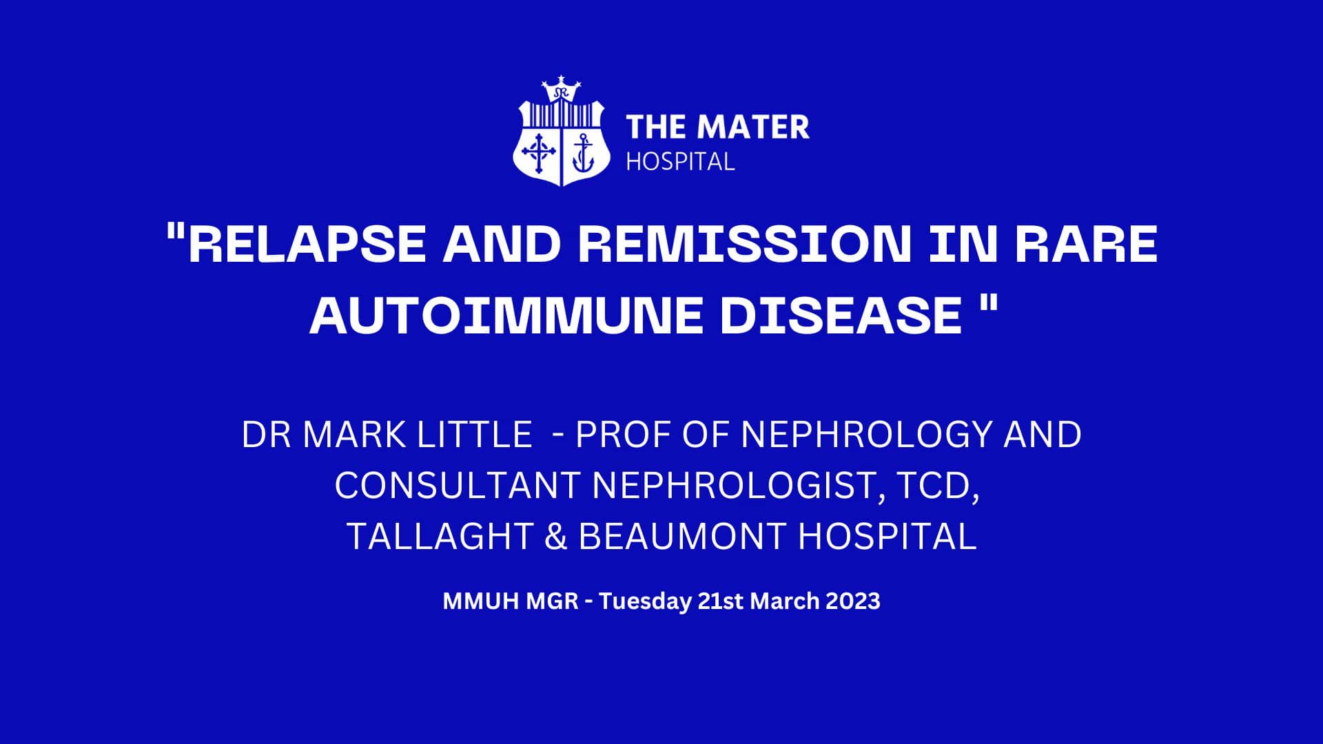 MGR - Dr Mark Little 21st March 2023 on Vimeo