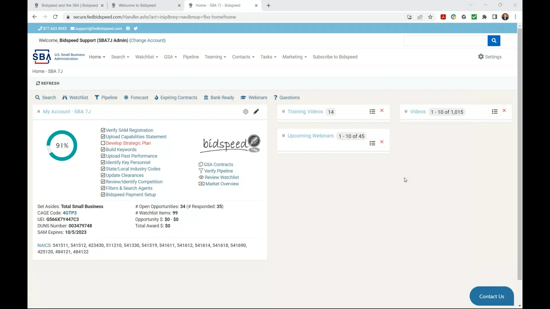 SBA7(j)-Bidspeed User Training: Find, Manage, Win Federal Contracts