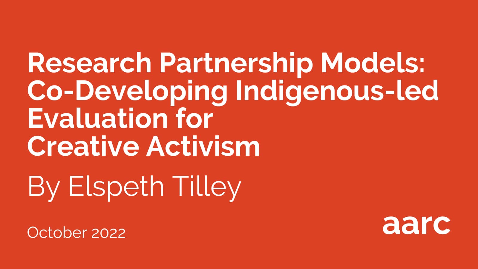 Research Partnership Models: Co-Developing Indigenous-led Evaluation ...