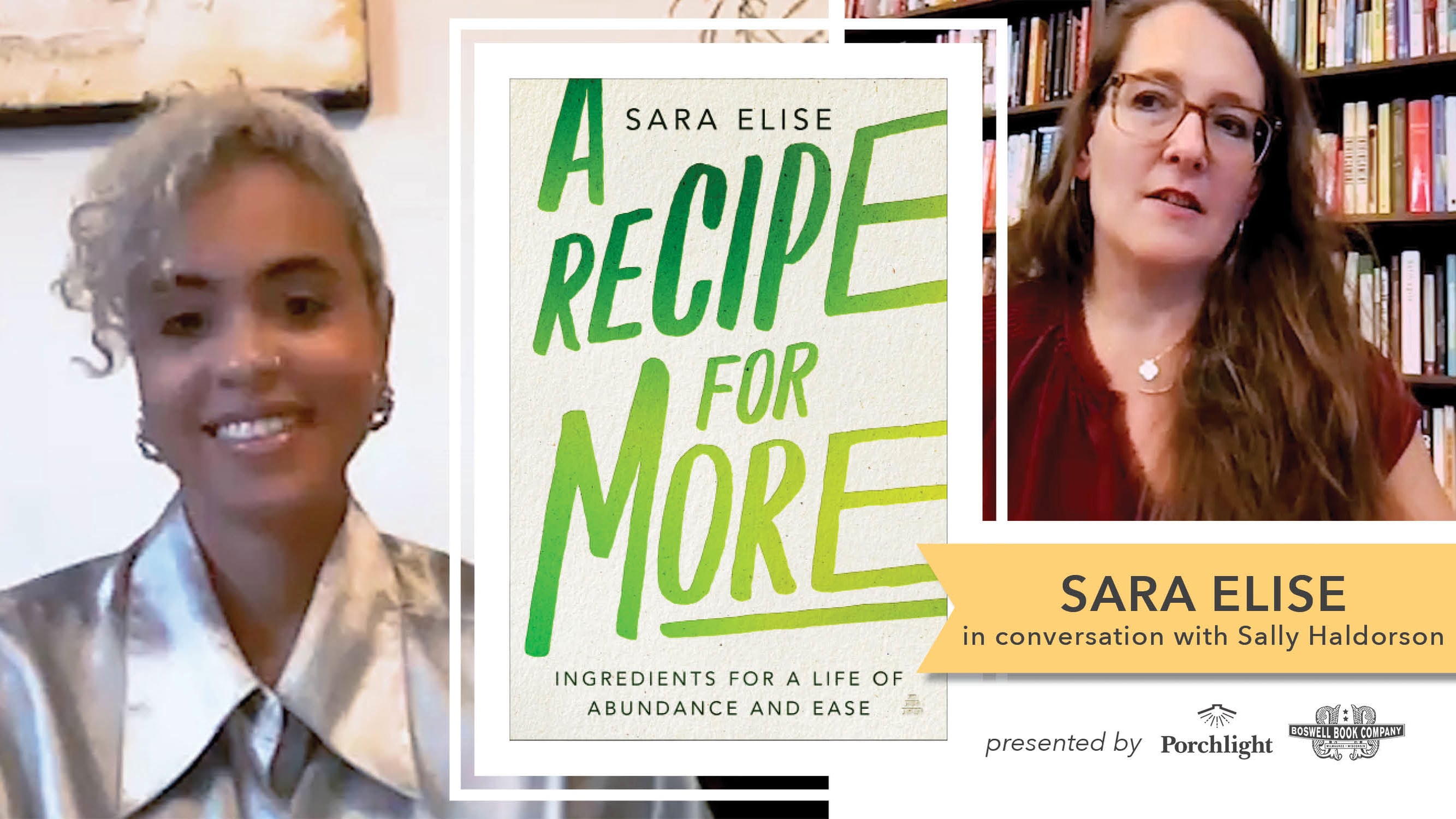 Author Sara Elise in Conversation with Sally Haldorson: A RECIPE FOR ...