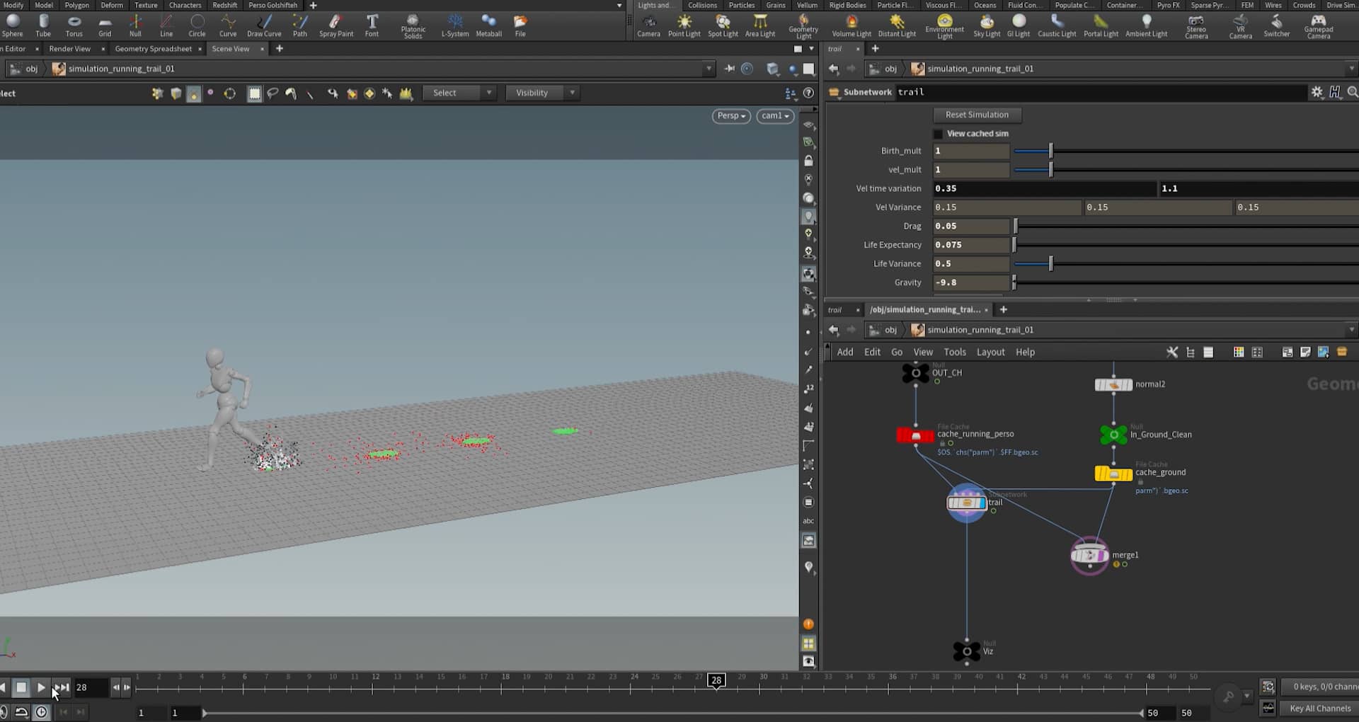 Houdini Running Trail & Impact Dust Tool // OTL // HIP Files on Vimeo