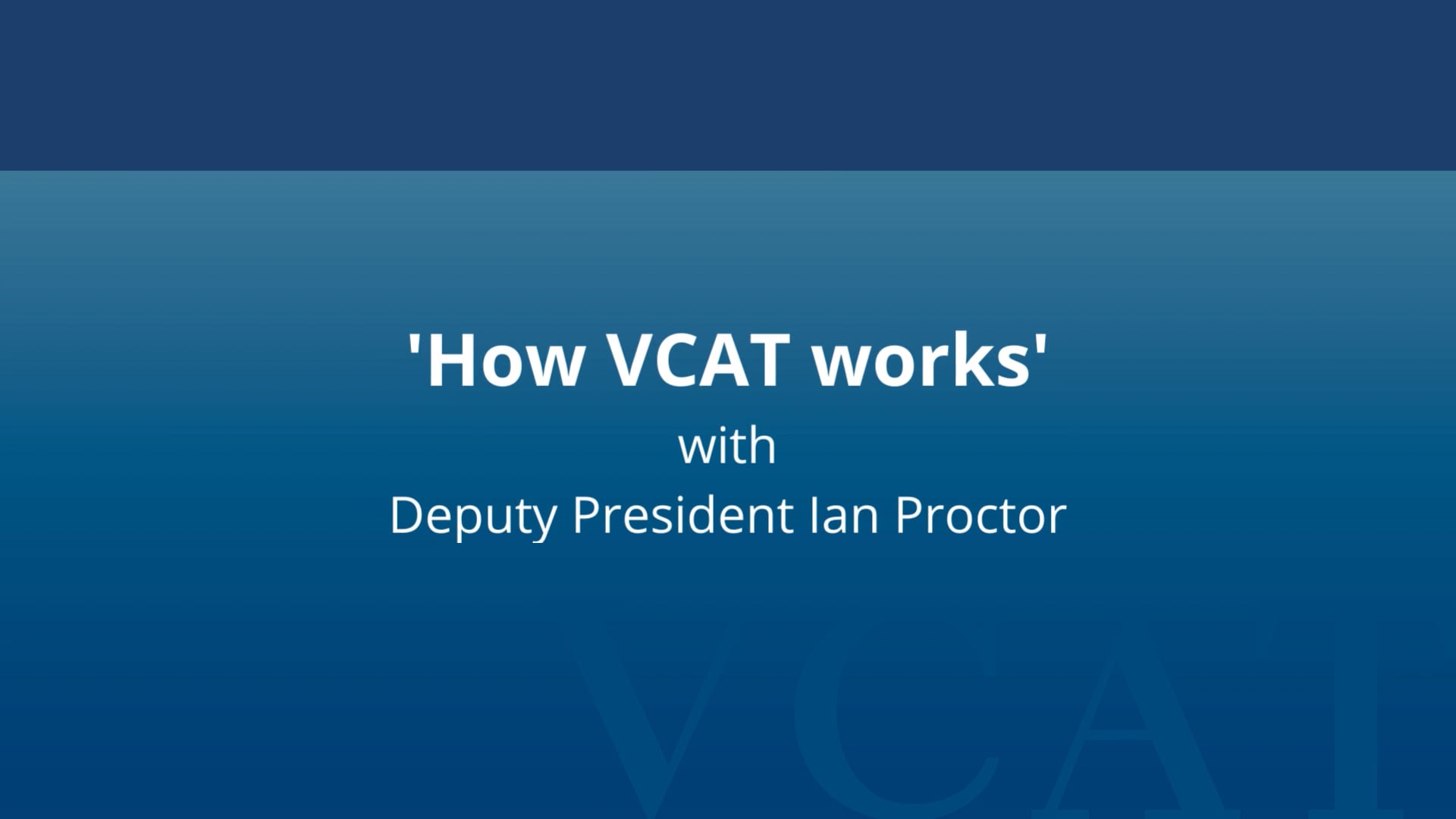 Victorian Law Week 2023 - How VCAT works on Vimeo