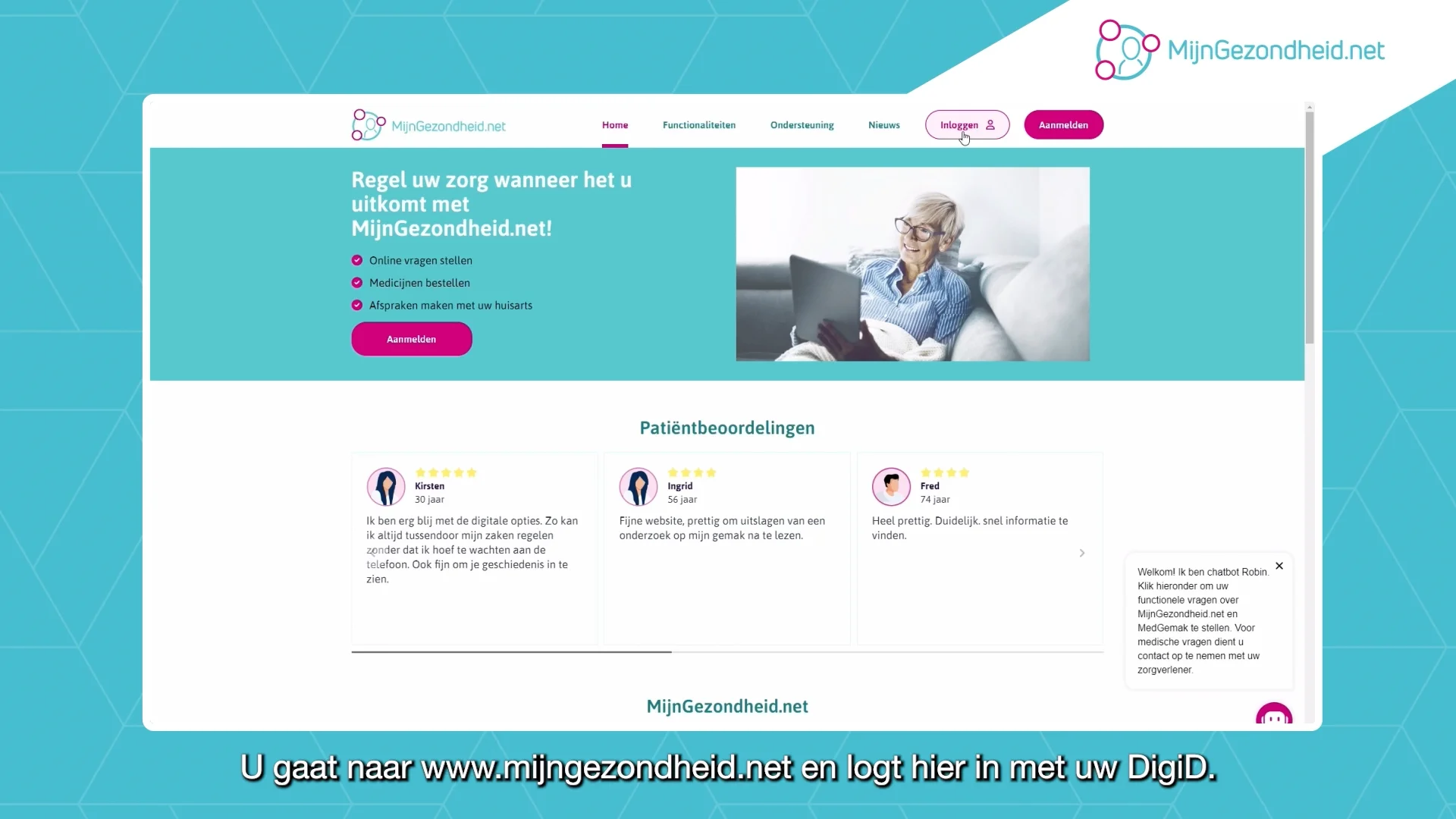 Instructievideo over online afspraken maken in MijnGezondheid.net