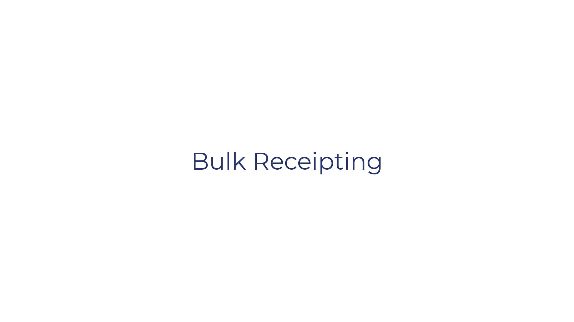 Bulk Receipting on Vimeo