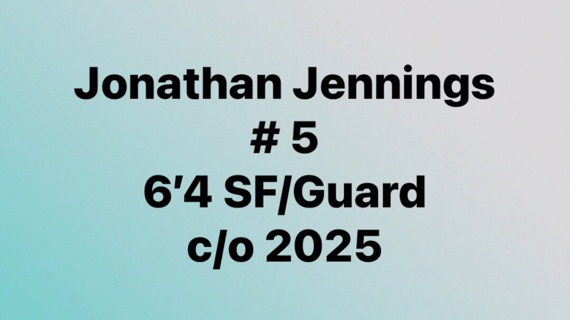 Jonathan Jennings c/o 2025 6’4 SF/G Highlights on Vimeo