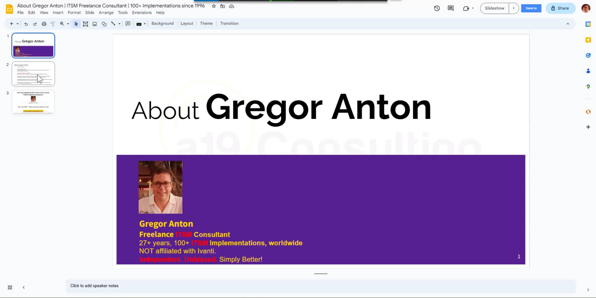 CV Gregor Anton - ITSM Freelance Consultant on Vimeo