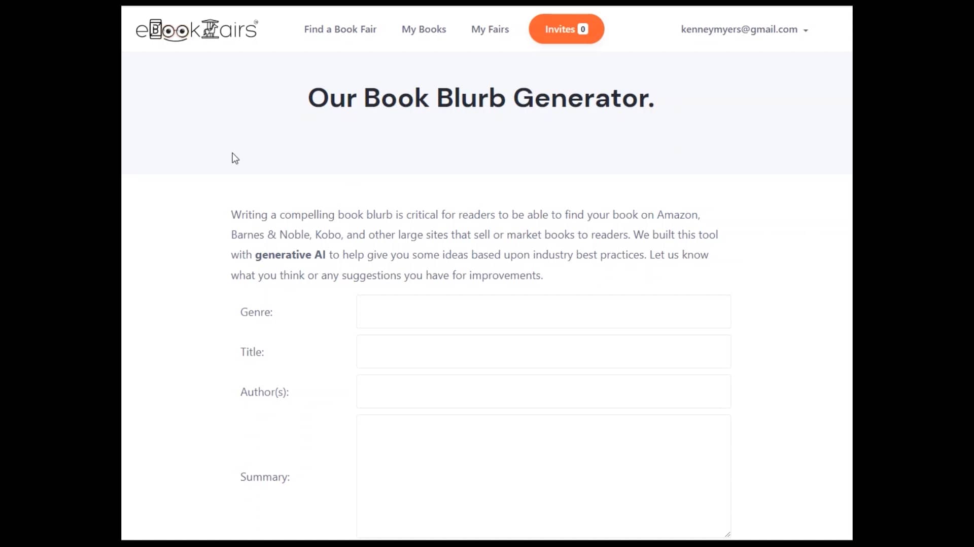 Book Blurb Generator on Vimeo
