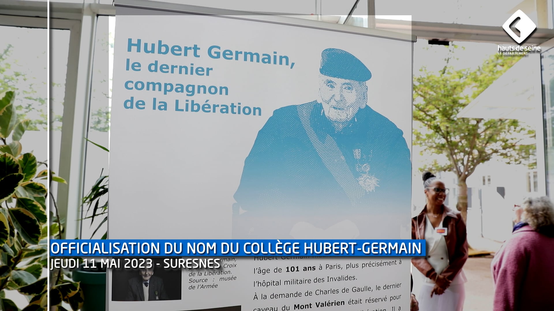 Officialisation du nom du collège Hubert-Germain à Suresnes on Vimeo