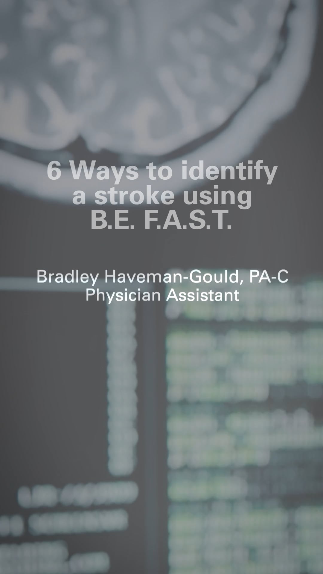 Stroke Awareness using B.E. F.A.S.T | 6 in 60 | Videos & Movies on Vimeo