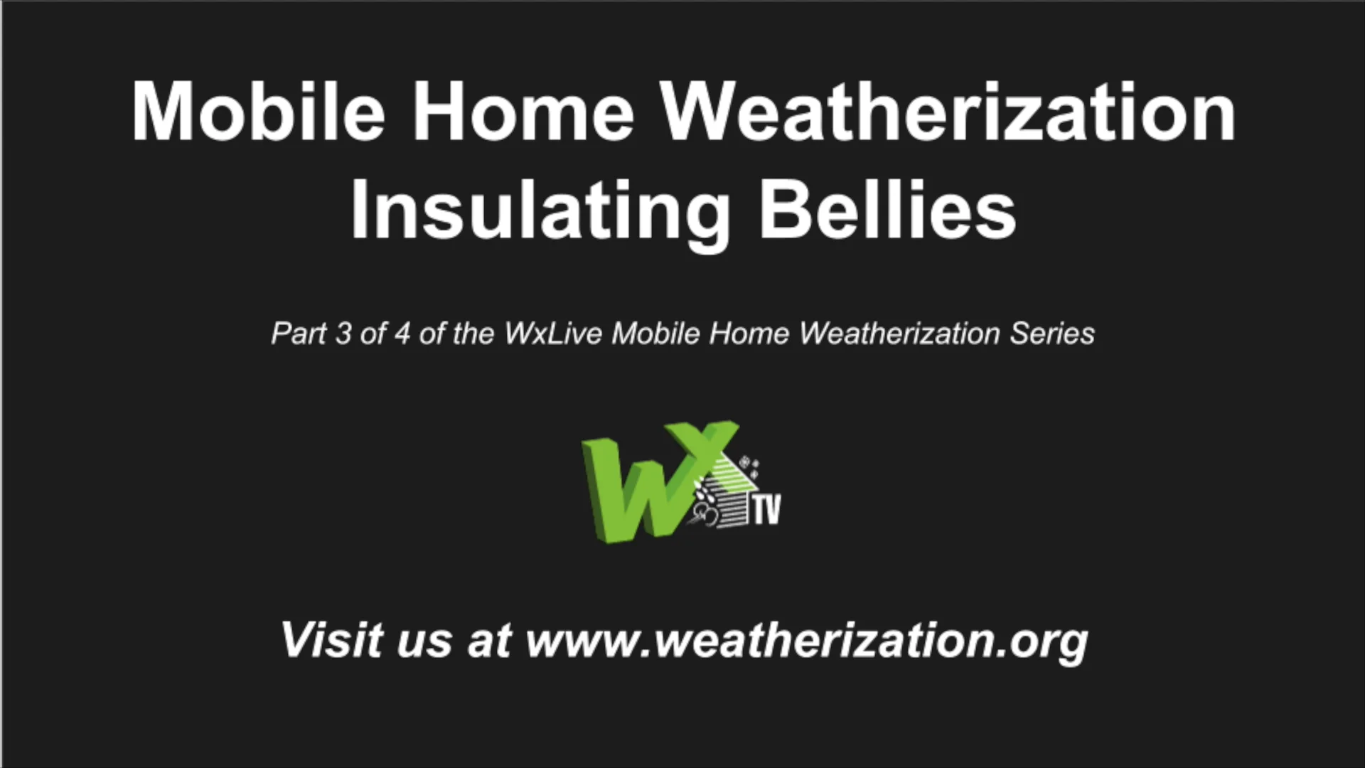 Mobile Home Weatherization: Insulating Bellies