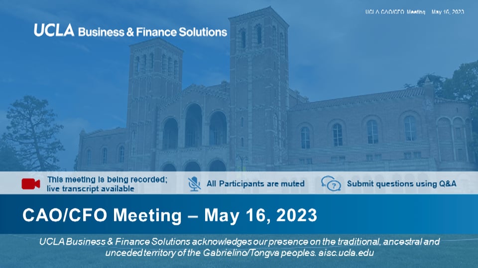 UCLA CAO/CFO Meeting 05-16-23 on Vimeo