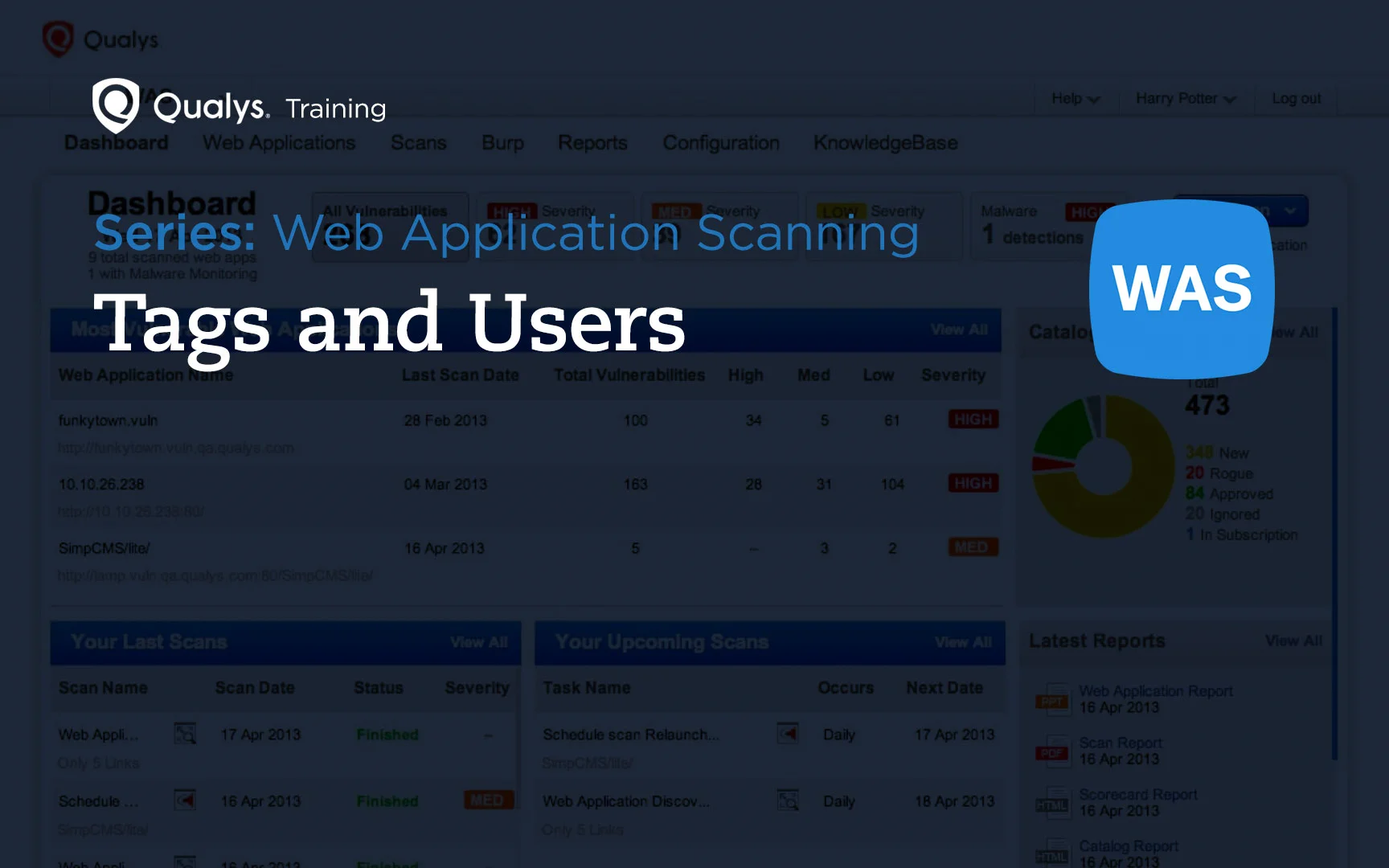 Qualys Web Application Scanning - Tags and Users
