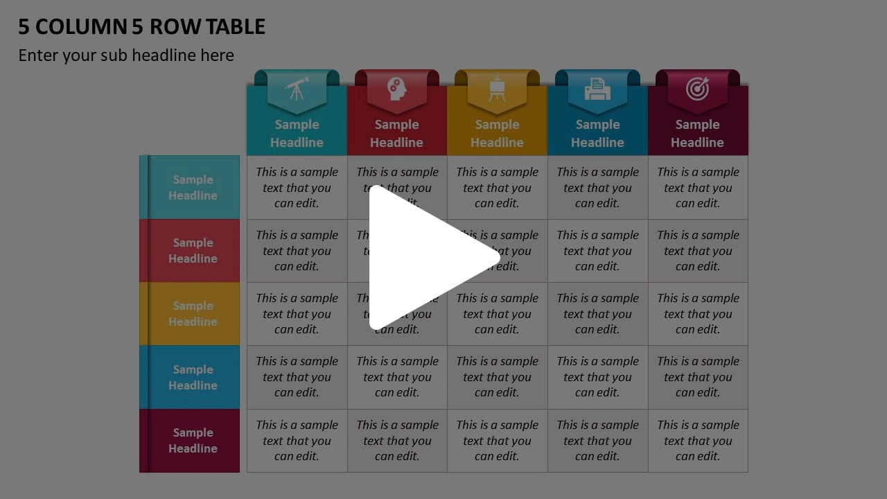 5 Column 5 Row Table Animated Presentation - SketchBubble on Vimeo