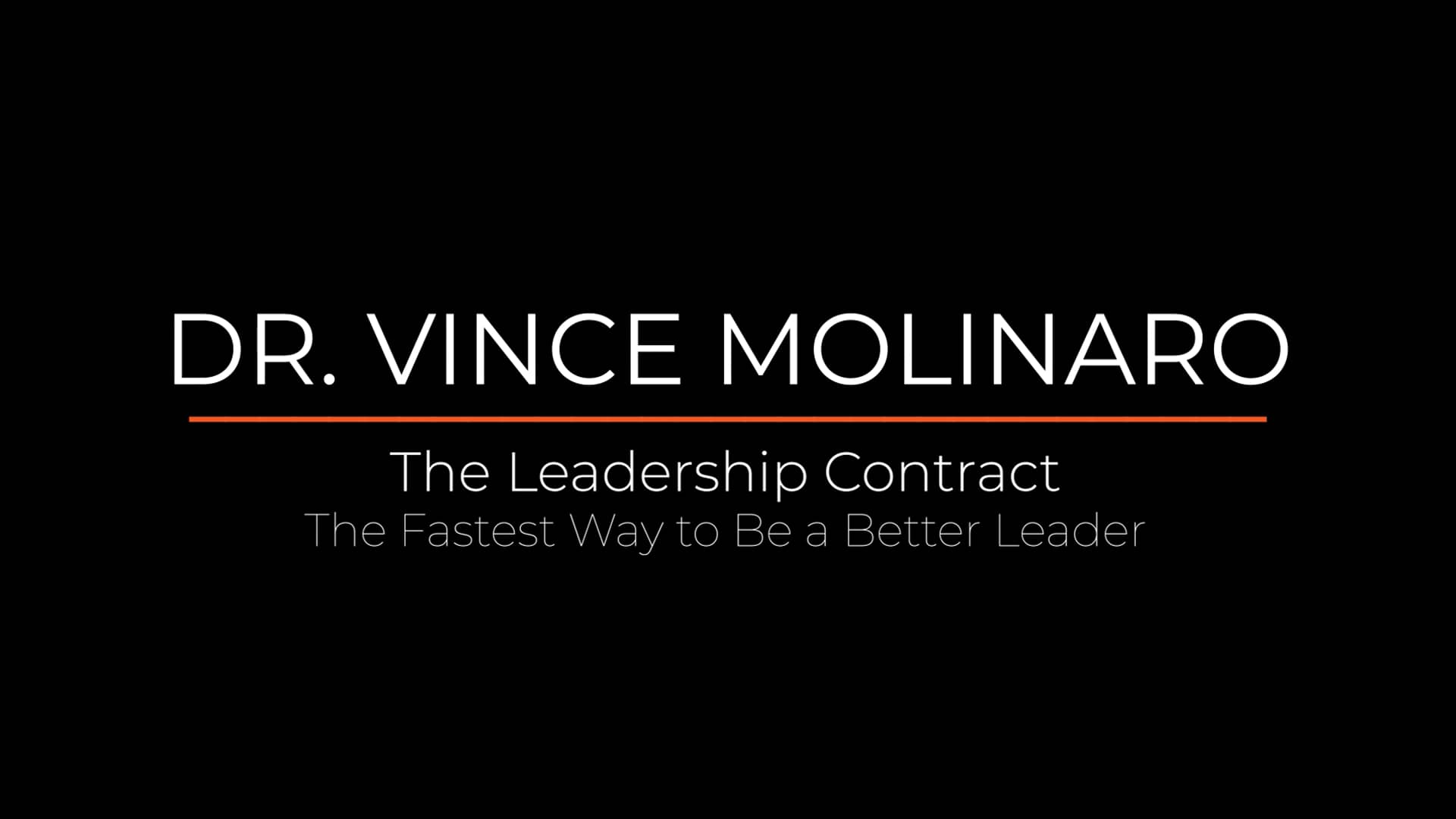 Dr. Vince Molinaro Speaker Reel (4 Minutes) on Vimeo
