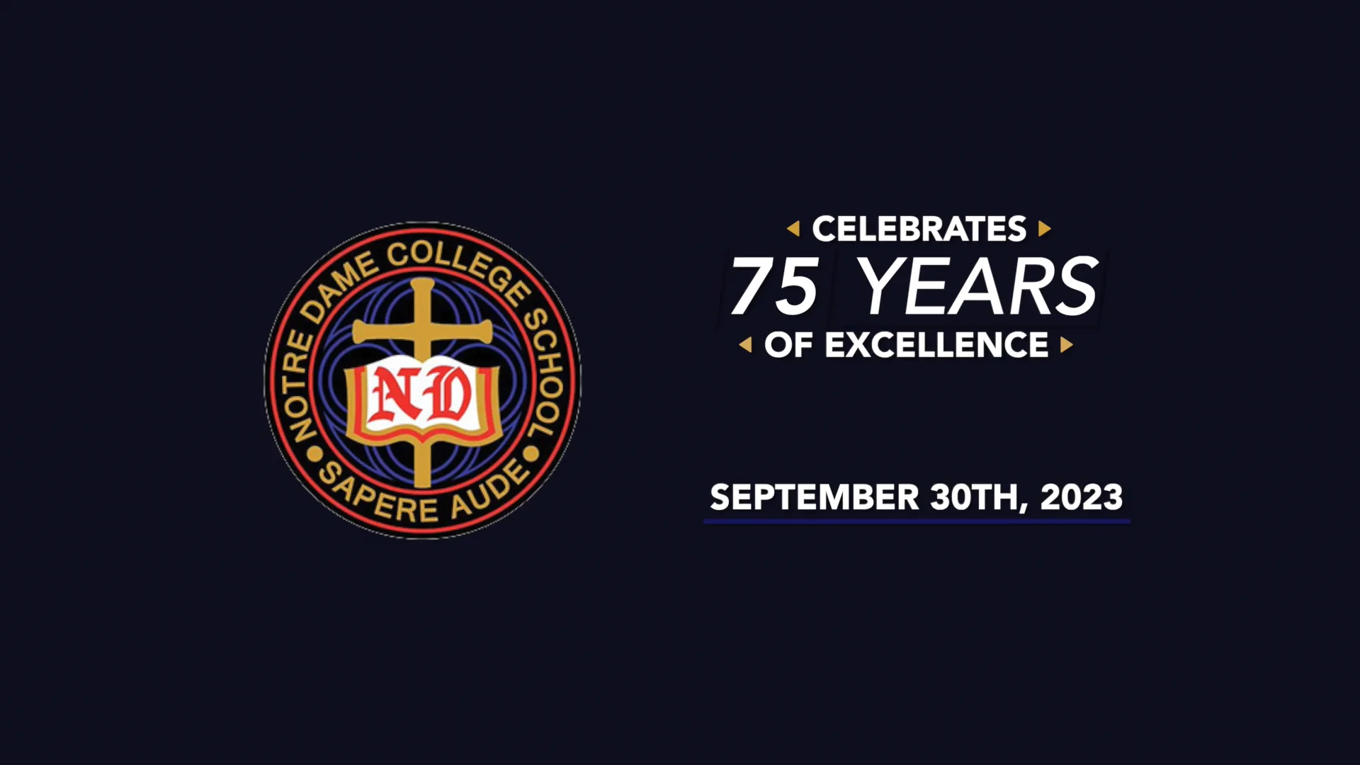 SAVE THE DATE! NOTRE DAME 75TH ANNIVERSARY! on Vimeo