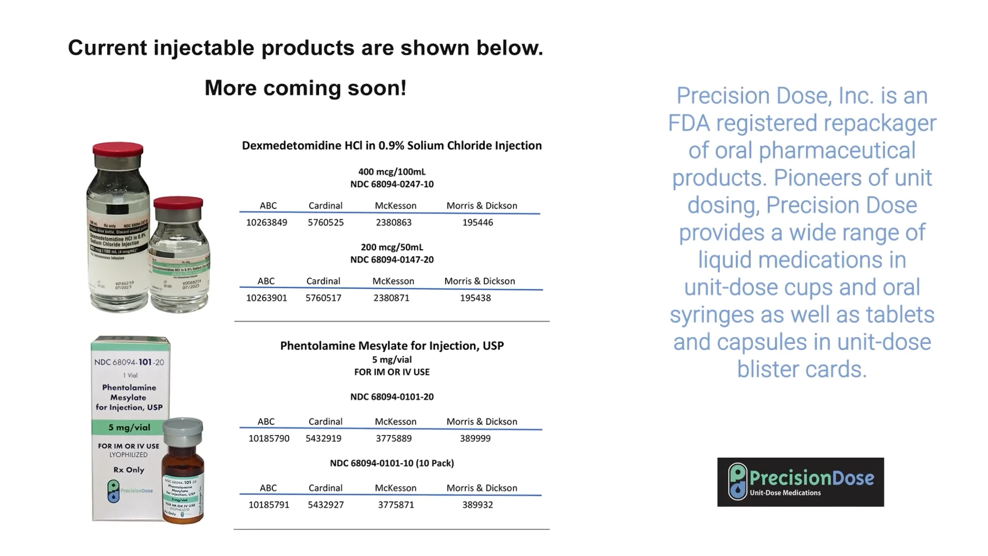 Unit Dose & Multi Dose - Precision Dose, Inc. | Current Injectable ...