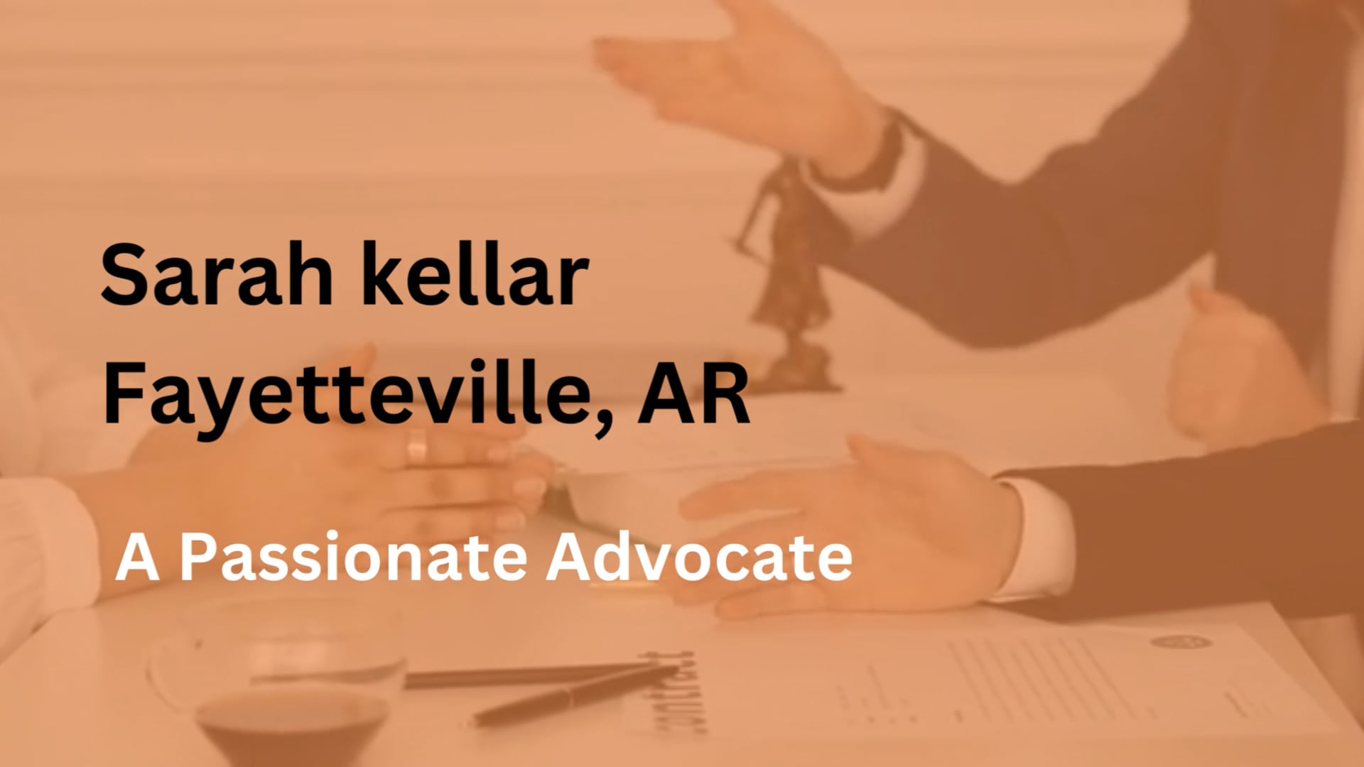 Sarah kellar Fayetteville, AR - A Passionate Advocate on Vimeo