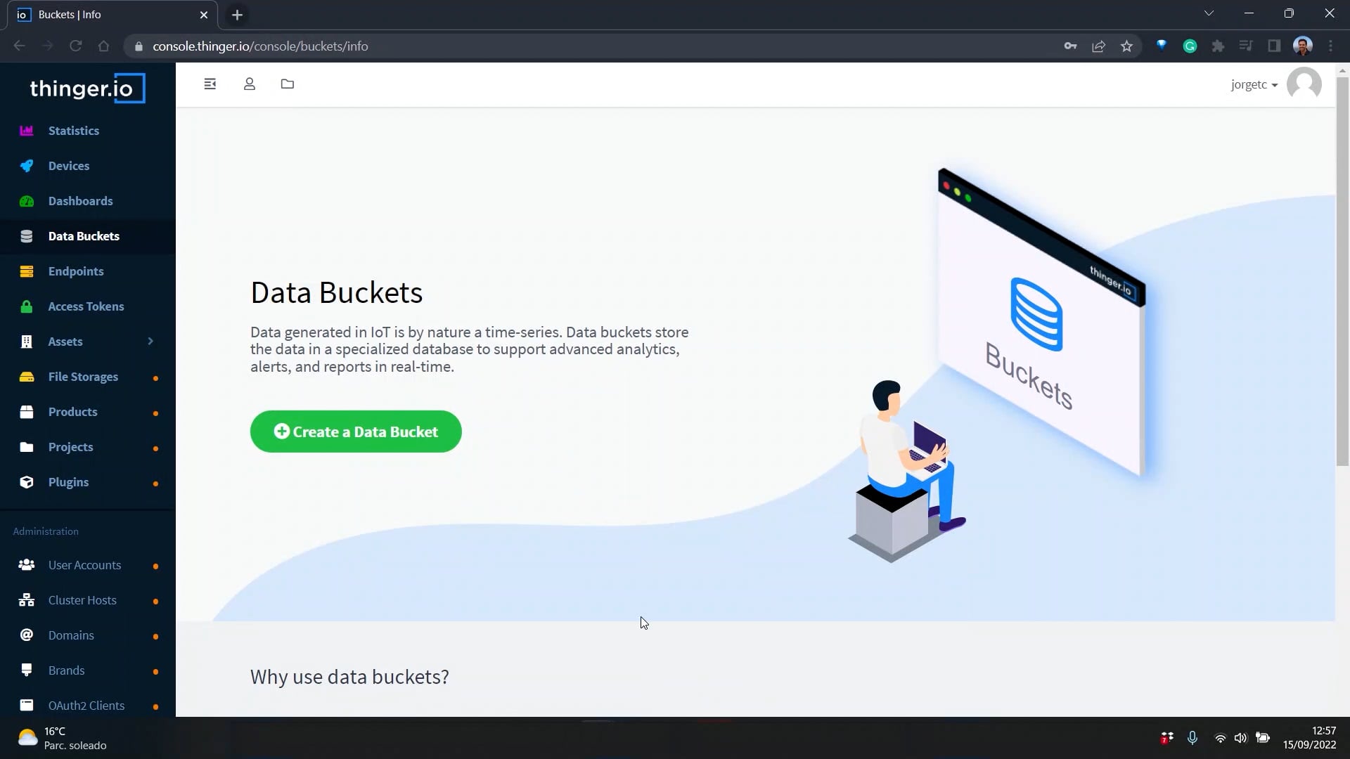 managing data buckets on Vimeo