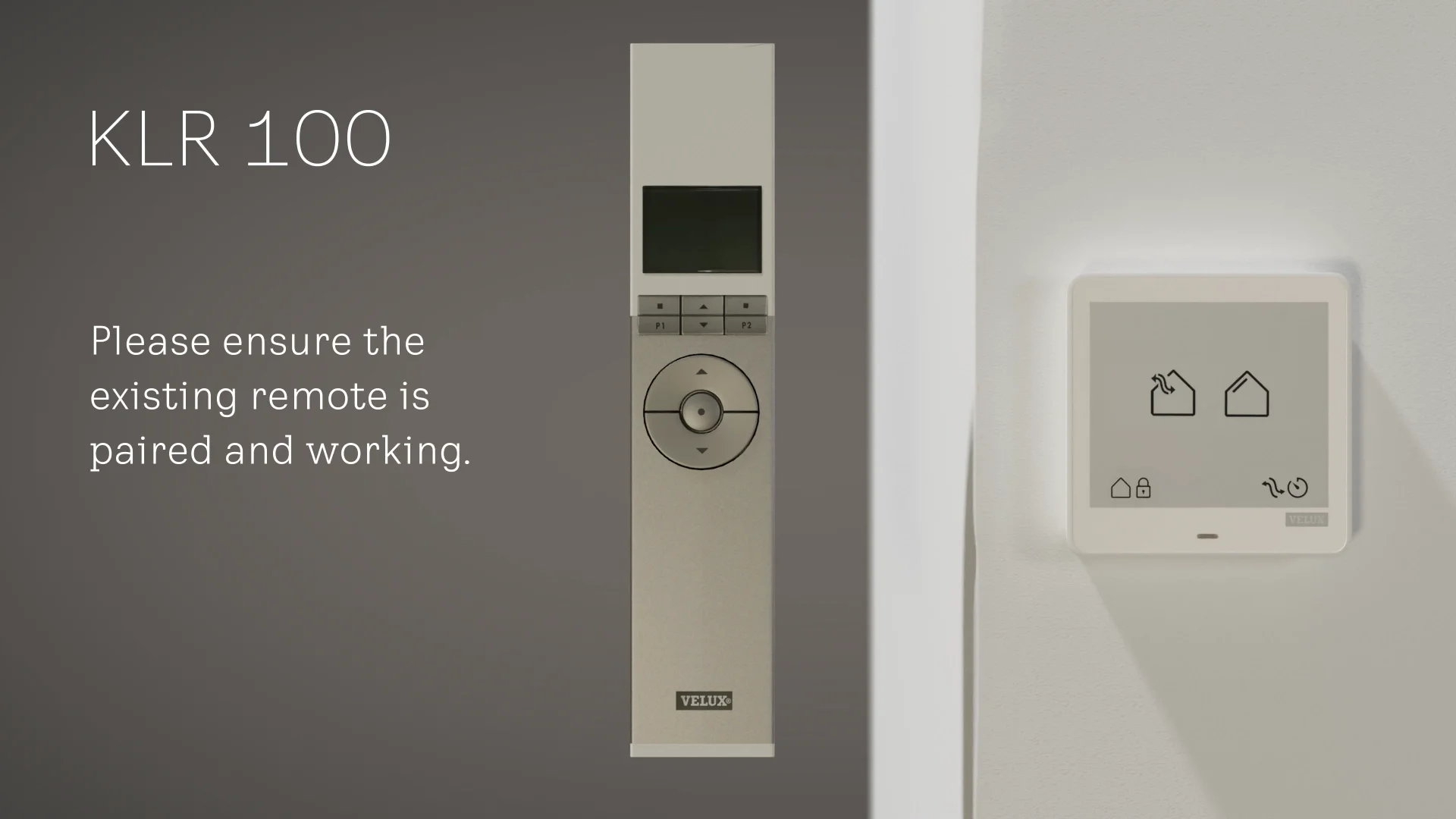 Transferring your KLR 100 settings to a VELUX Touch