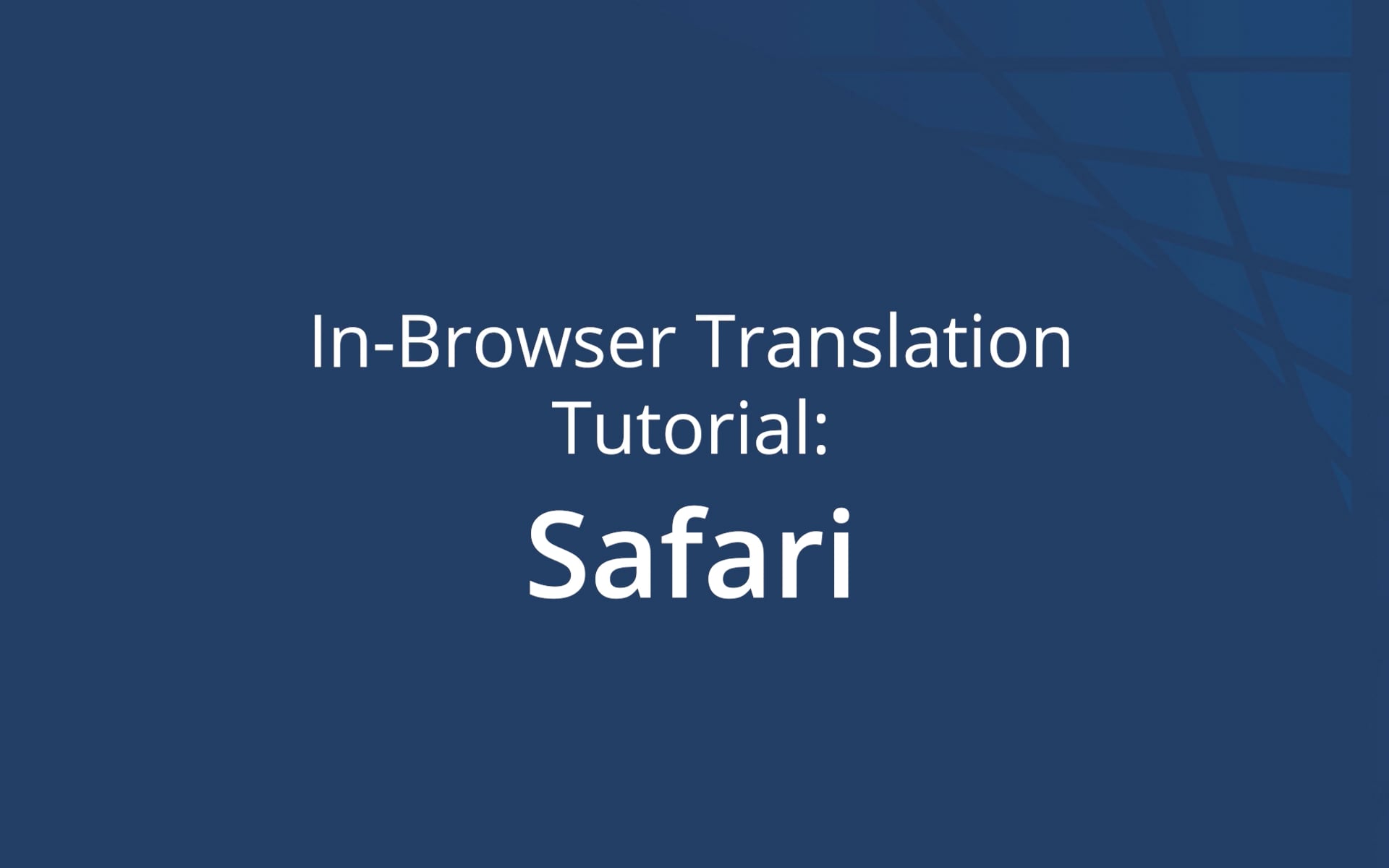In-Browser Translation Tutorial: Safari on Vimeo
