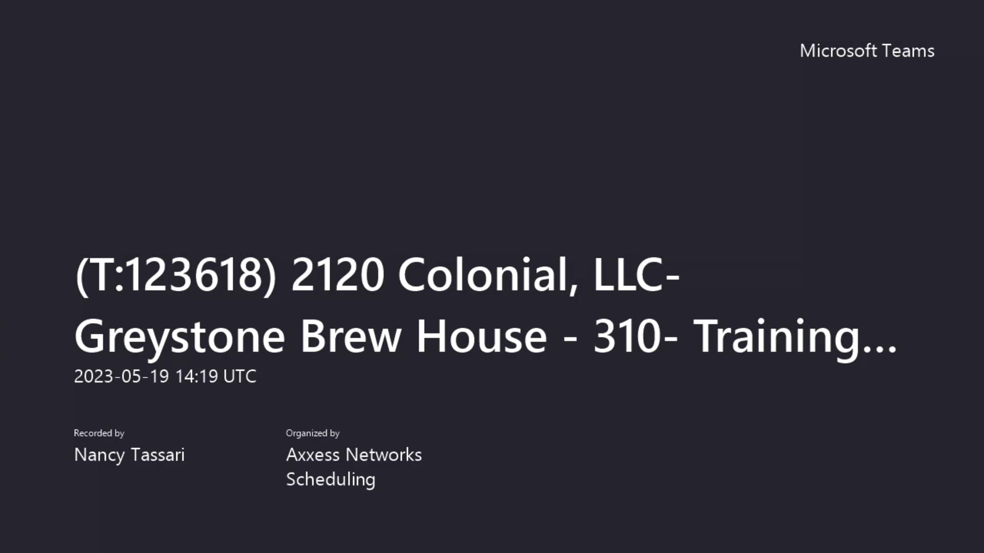(T_123618) 2120 Colonial, LLC- Greystone Brew House - 310- Training ...