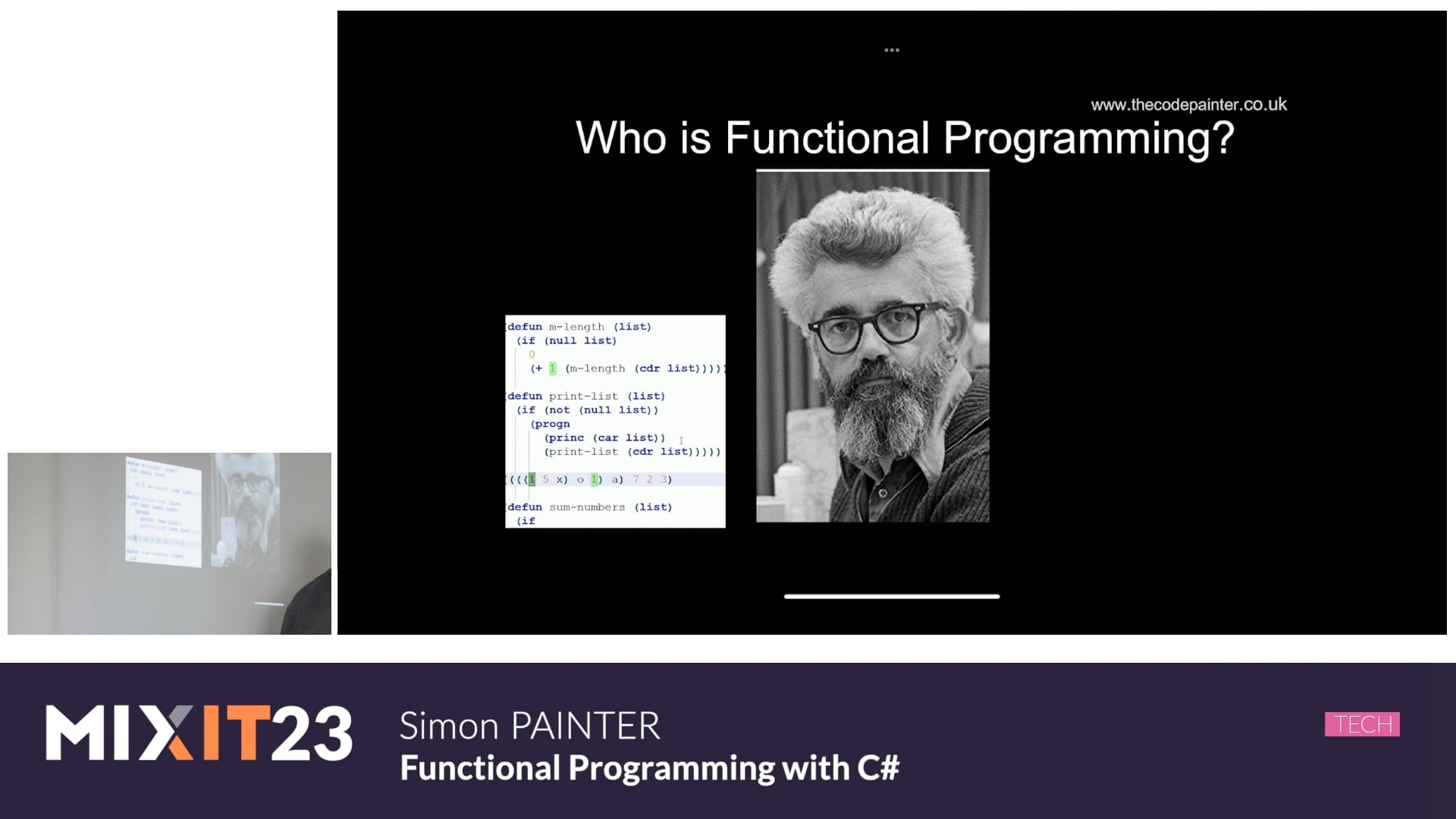 Functional Programming with C# - Simon PAINTER - MiXiT23 on Vimeo