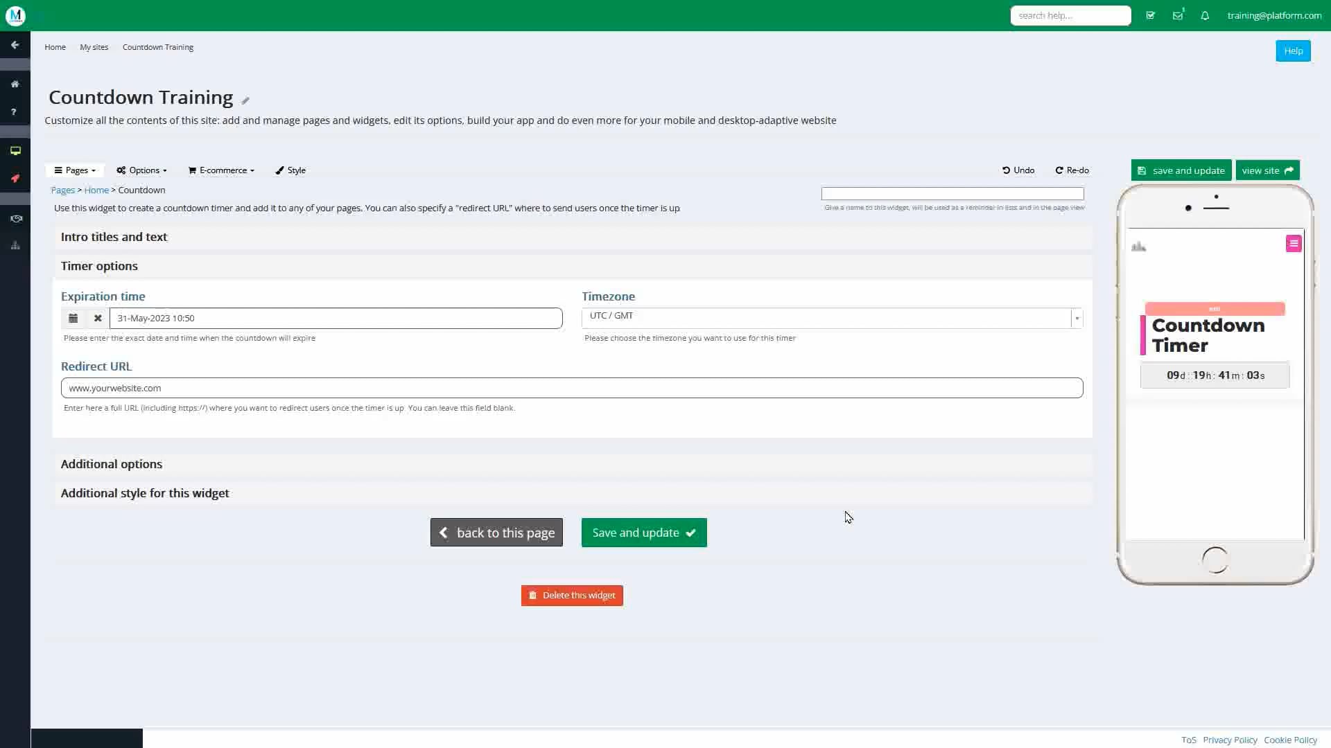 Countdown Training on Vimeo