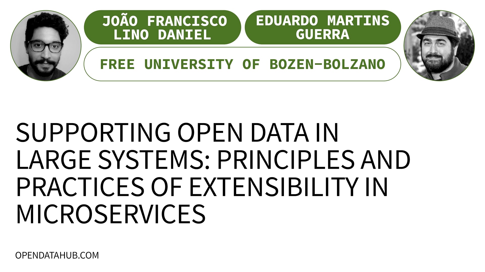 Open Data Hub Day 2023 - João Francisco Lino Daniel & Eduardo Martins Guerra - Supporting Open ...