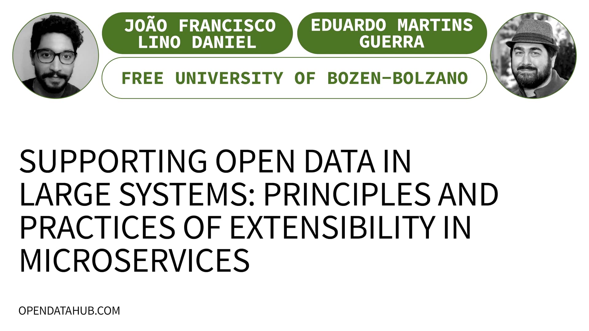 Open Data Hub Day 2023 - João Francisco Lino Daniel & Eduardo Martins Guerra - Supporting Open ...