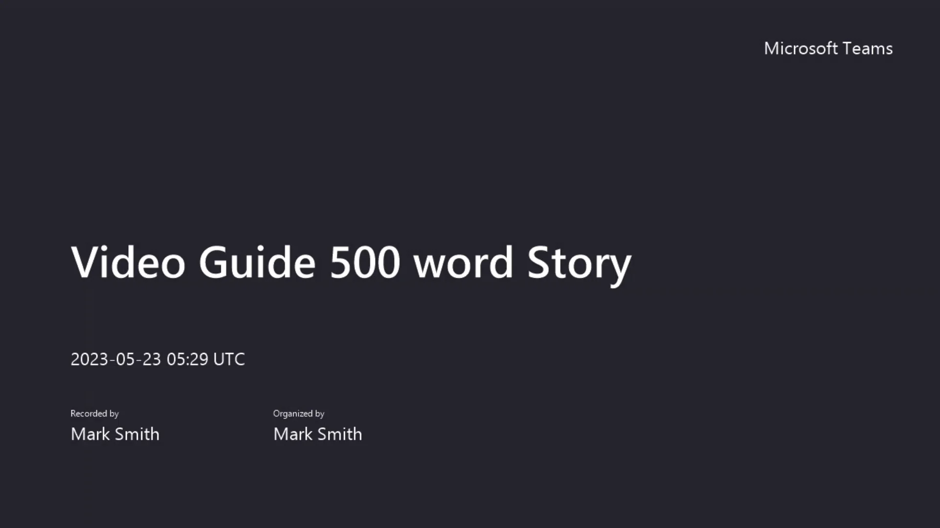 Video Guide 500 word Story- on Vimeo