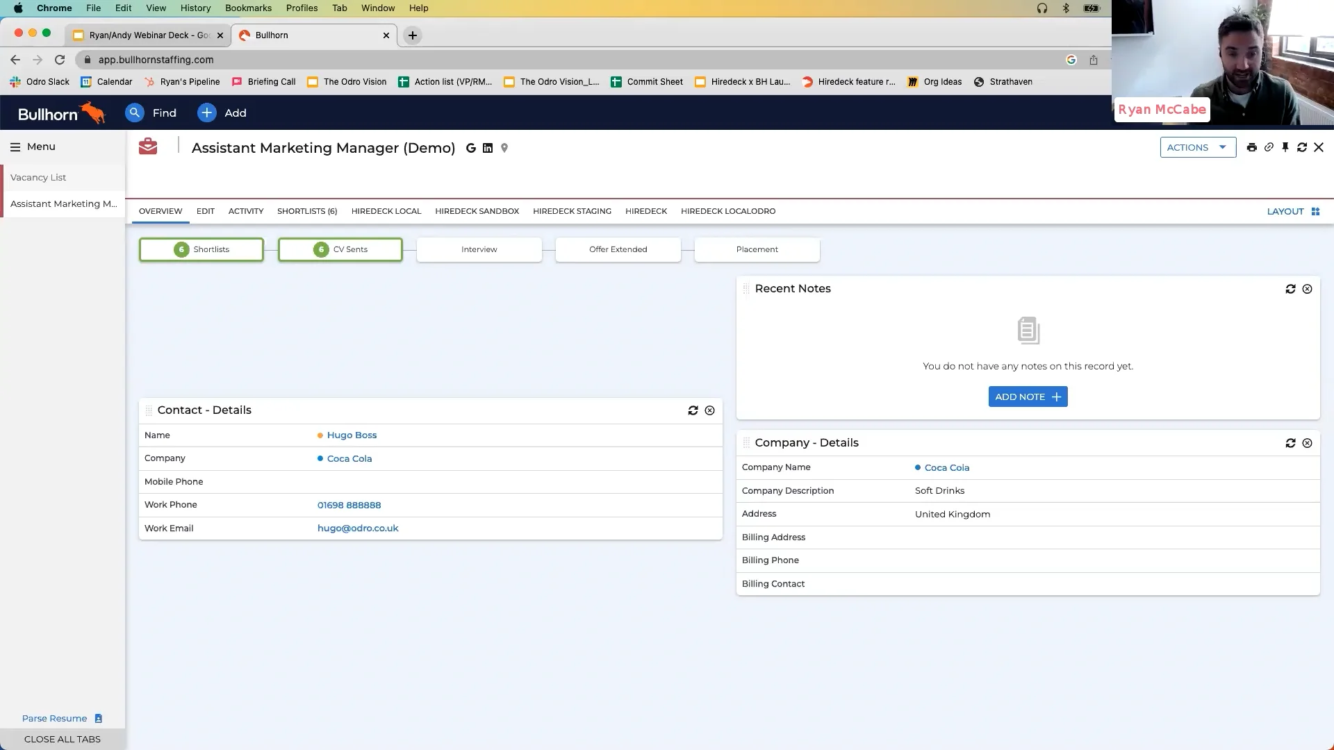 Hiredeck x Bullhorn Product Demo on Vimeo