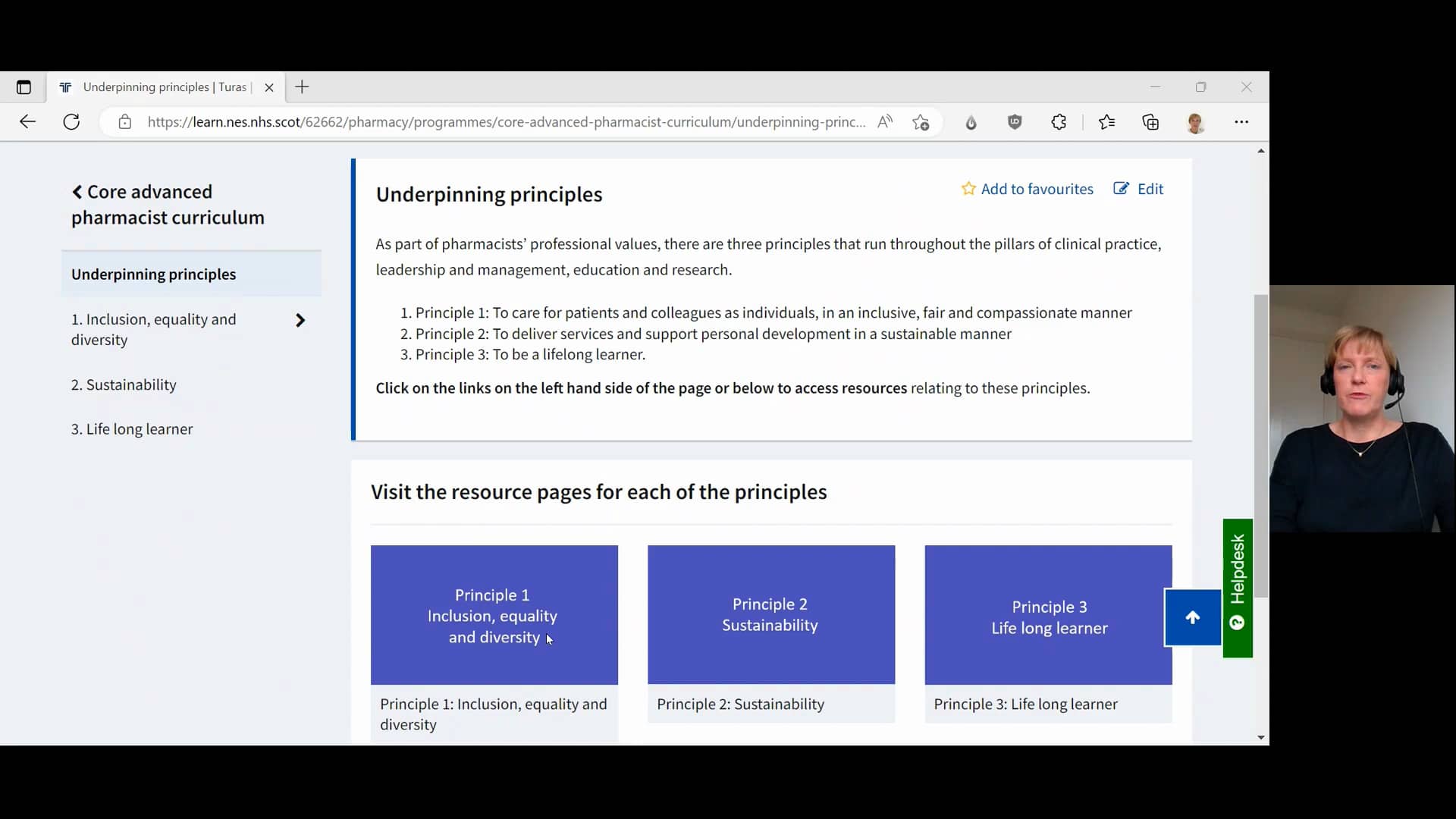 Tour of TURAS Learn core advanced pharmacist pages on Vimeo