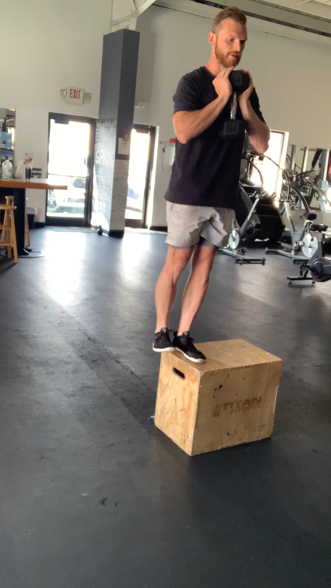 Weighted Touch Down Squat off Box on Vimeo