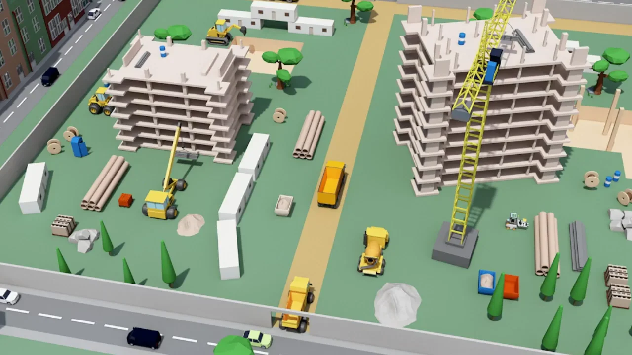 3D construction animated video