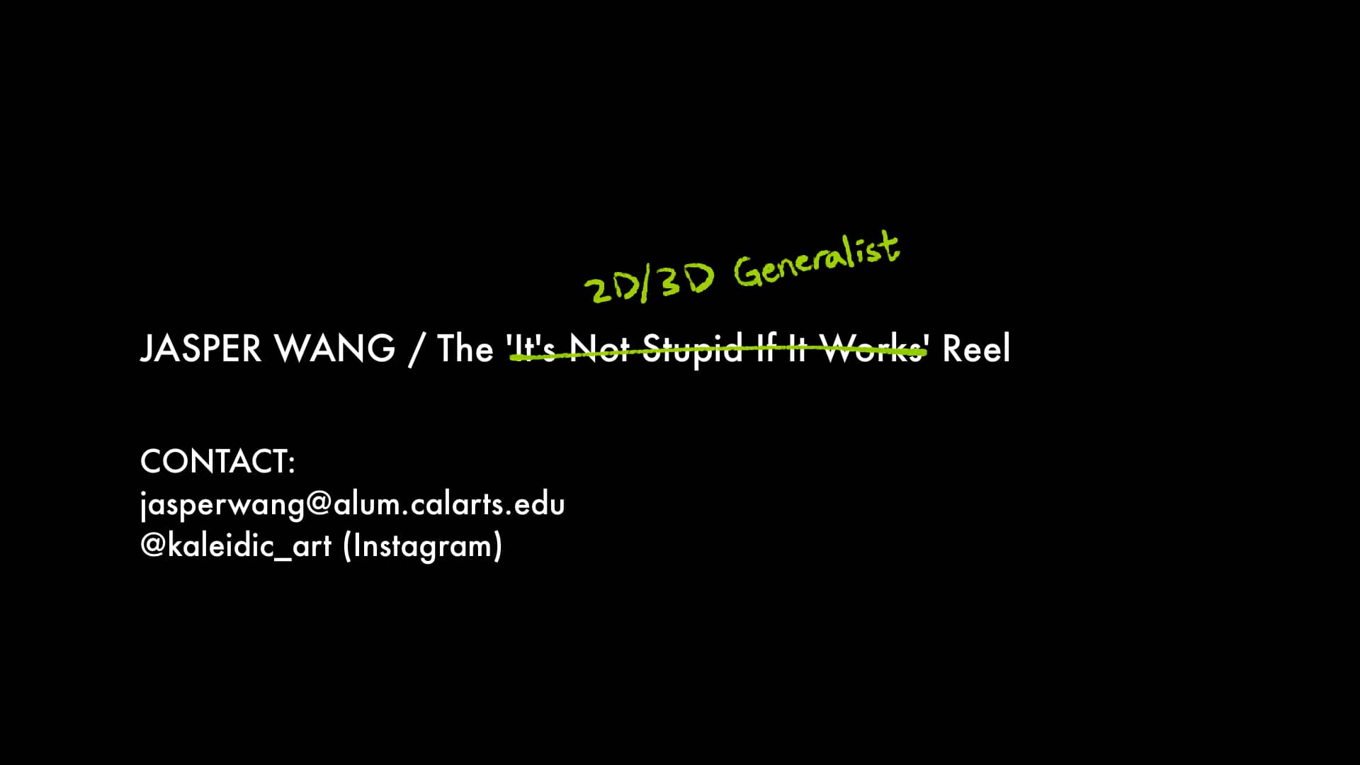 JASPER WANG / 2023 Generalist Reel on Vimeo