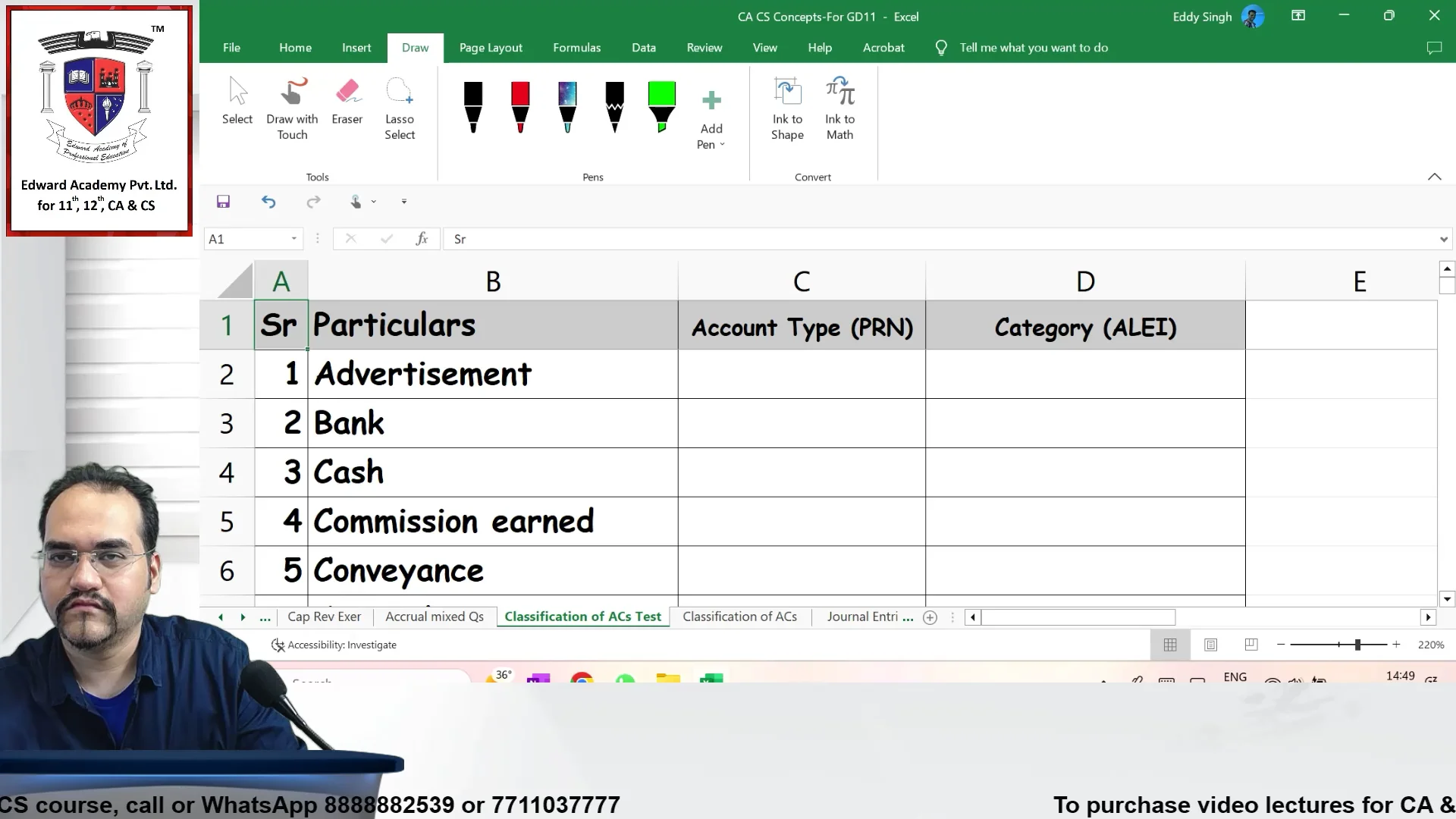 CAF Accounts Basics of Accounting S25 - Classifications of Accounts (5 ...