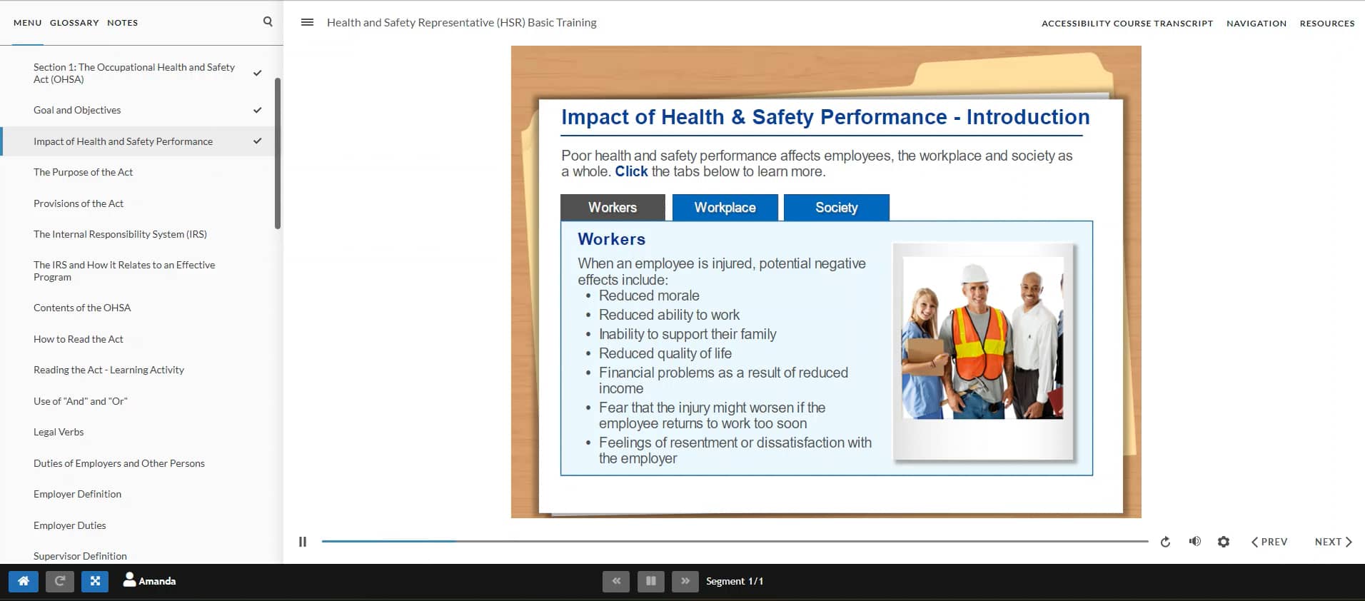 Health and Safety Representative (HSR) Basic Training - Video on Vimeo