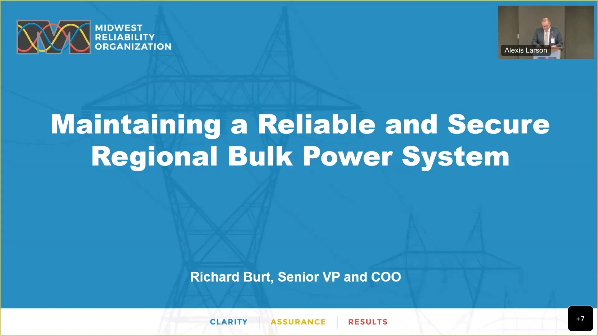Maintaining a Reliable and Secure Regional Bulk Power System