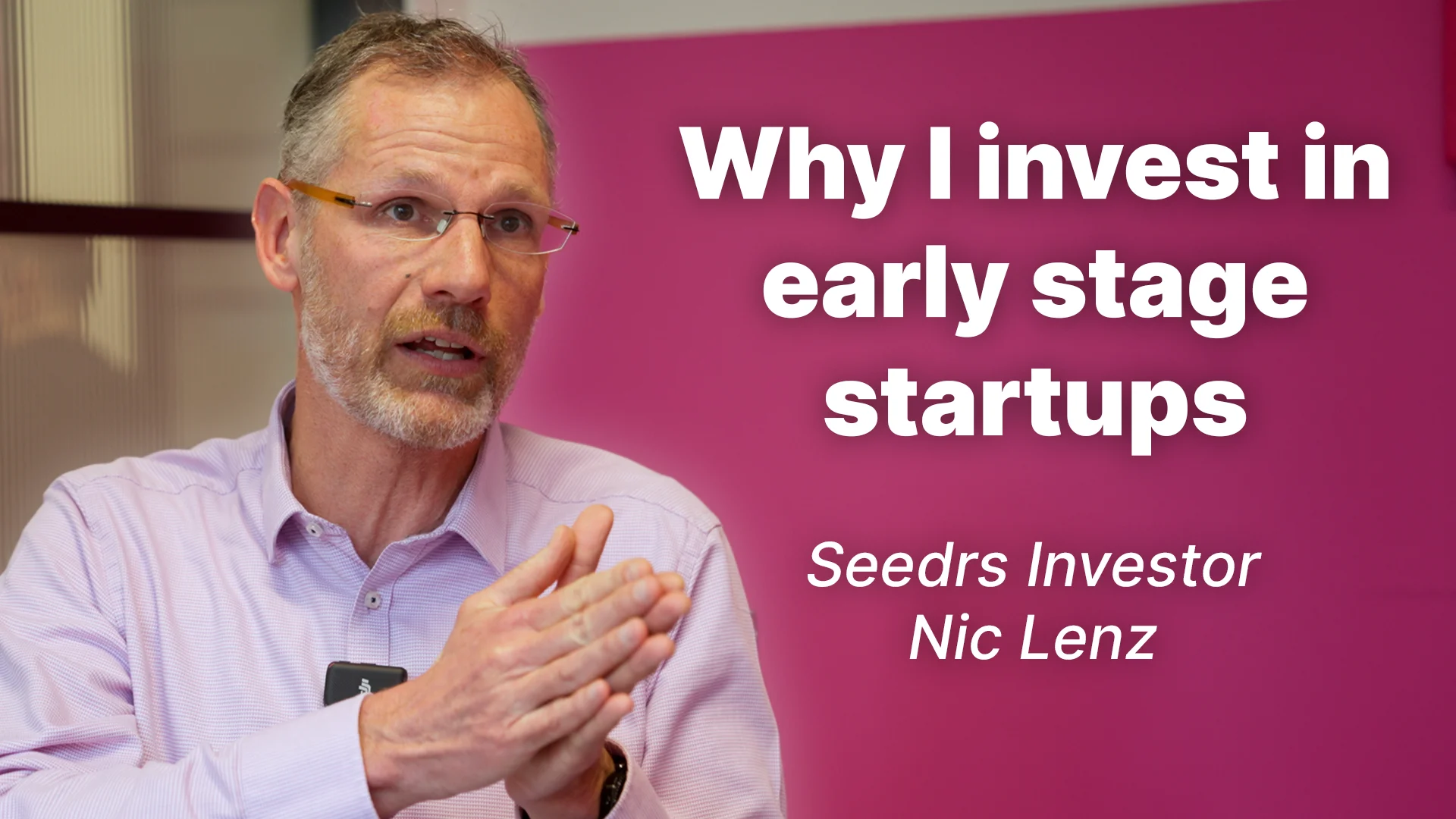 Angel Investor Nic Lenz Shares How He Invests in Startups on Vimeo