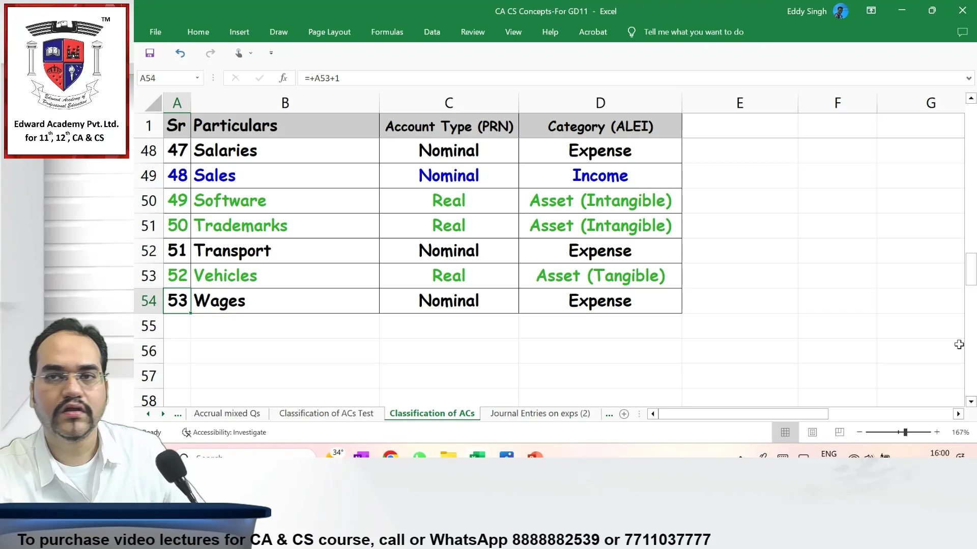 CAF Accounts Basics of Accounting S30 - Classifications of Accounts (5 ...