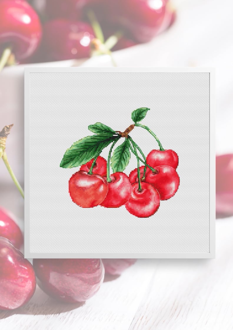 Cherries cross stitch pattern on Vimeo
