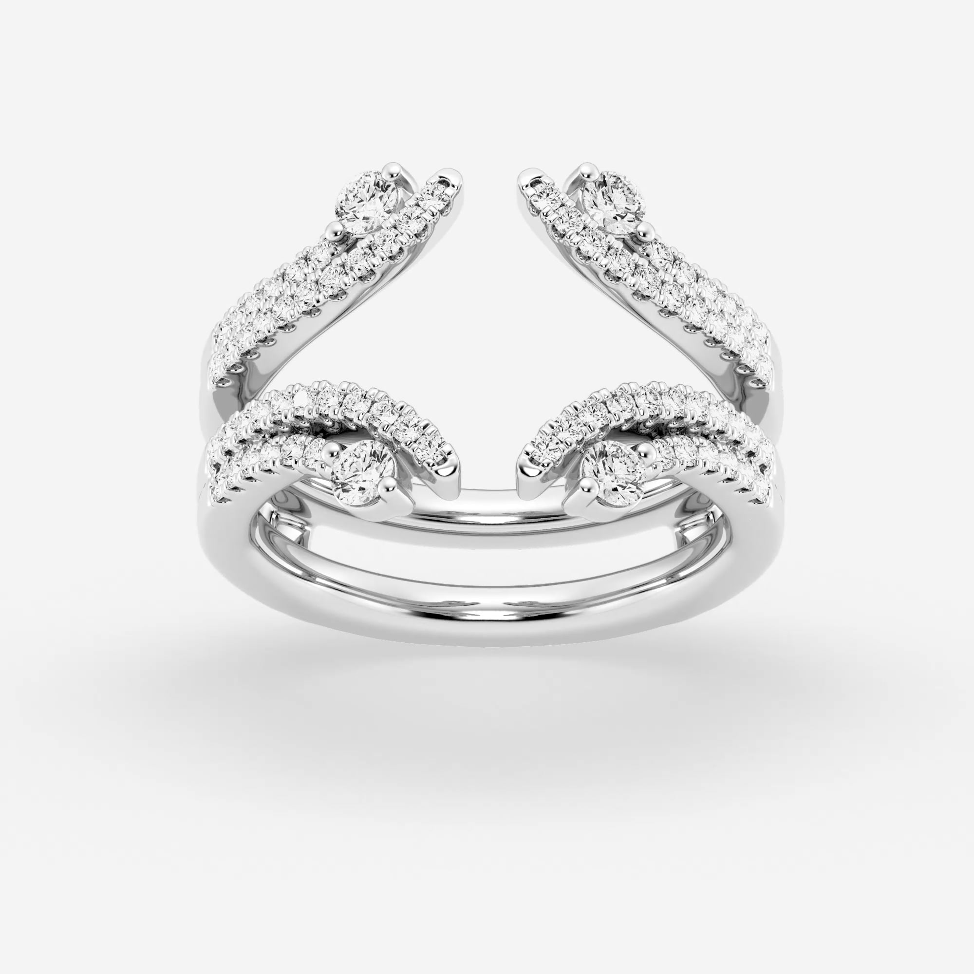 1/2 ctw Round Lab Grown Diamond Two Row Ring Enhancer - Grownbrilliance