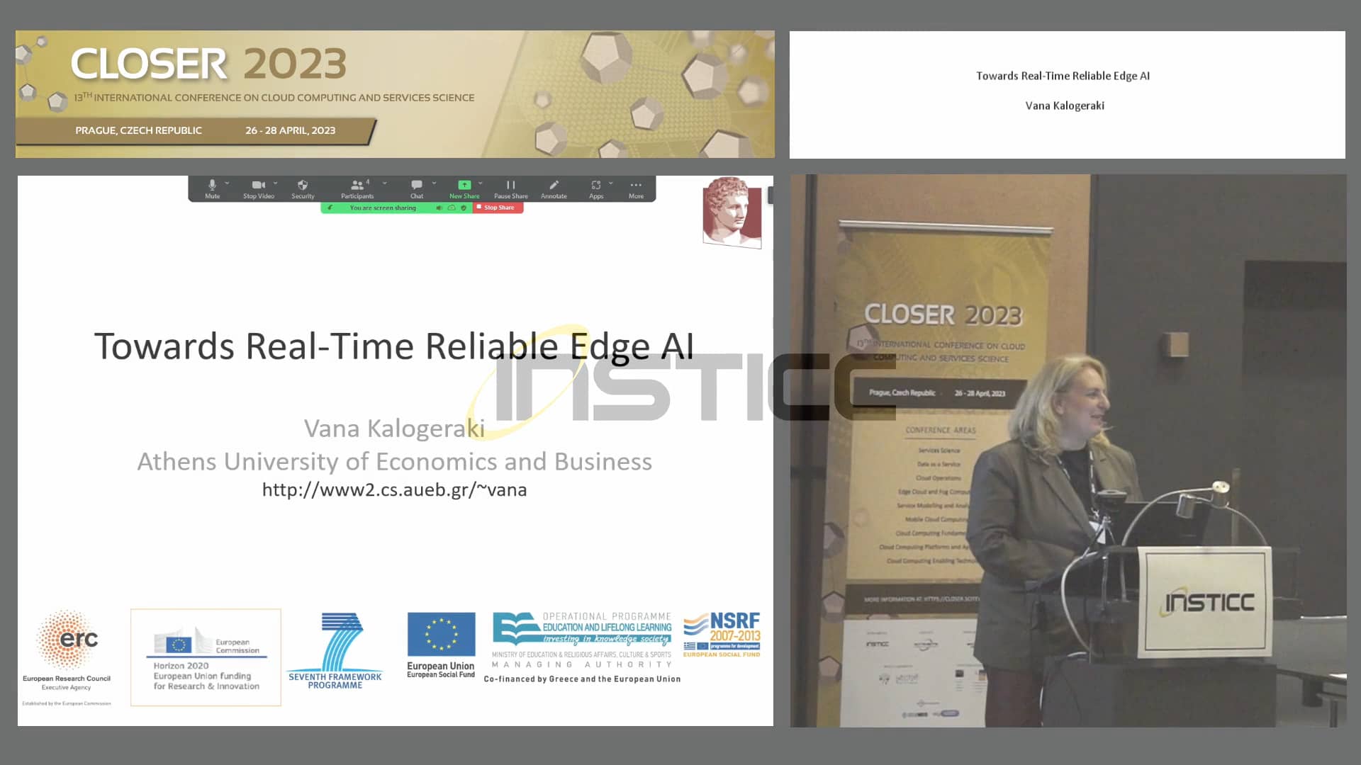 "Towards Real-Time Reliable Edge AI" Dr. Vana Kalogeraki (CLOSER 2023 ...