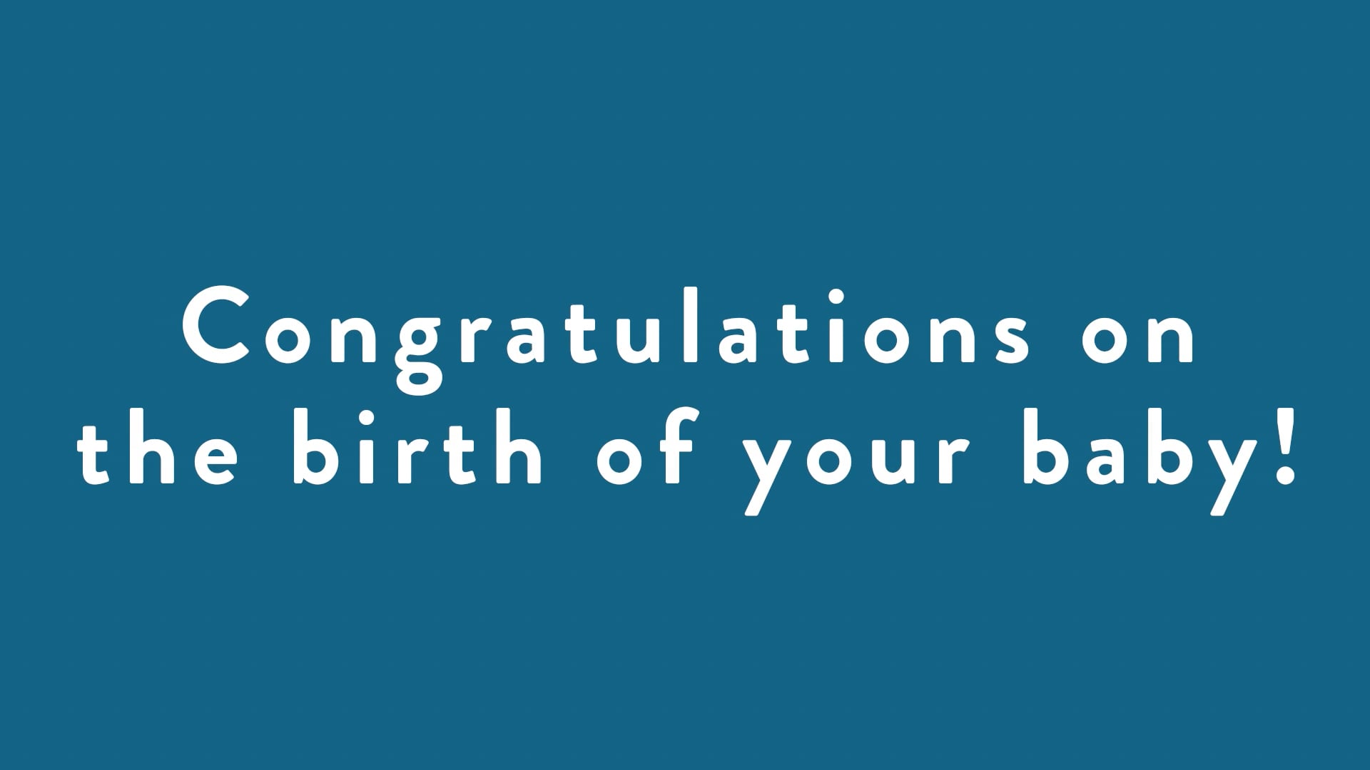 Congratulations on the birth of your baby on Vimeo